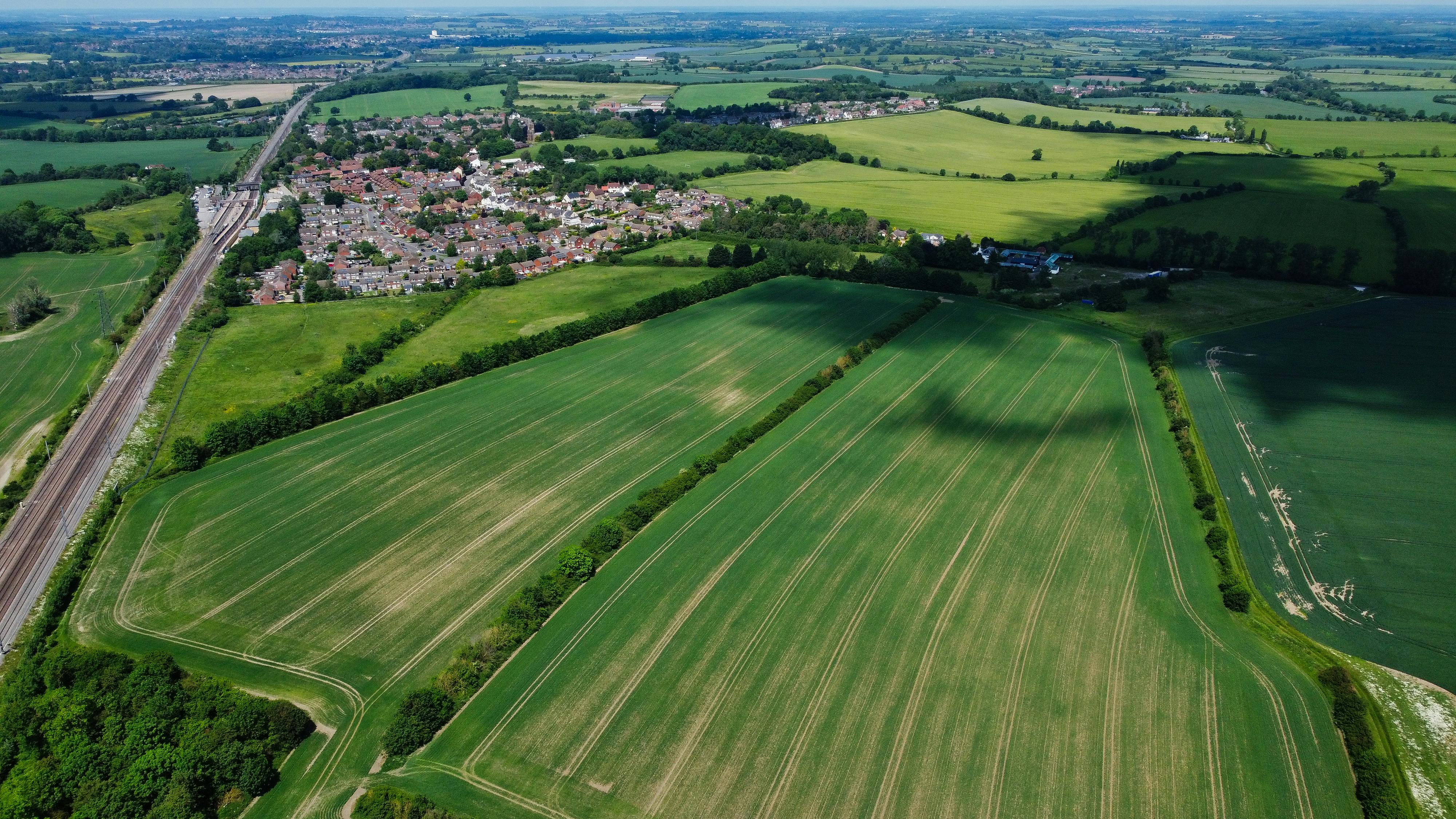 Aerial View of Green Fields · Free Stock Photo