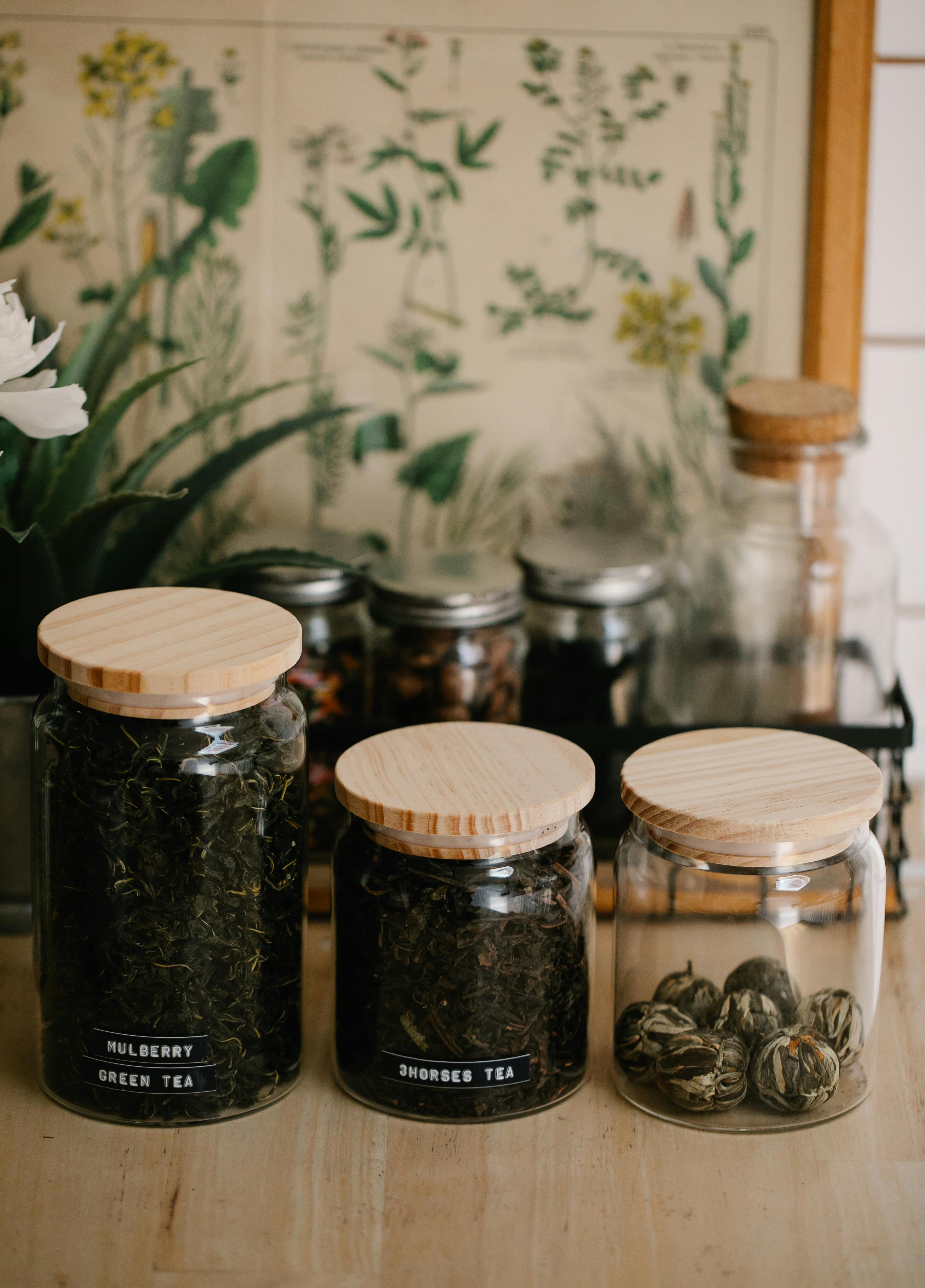 Tea Species in Glass Jars · Free Stock Photo