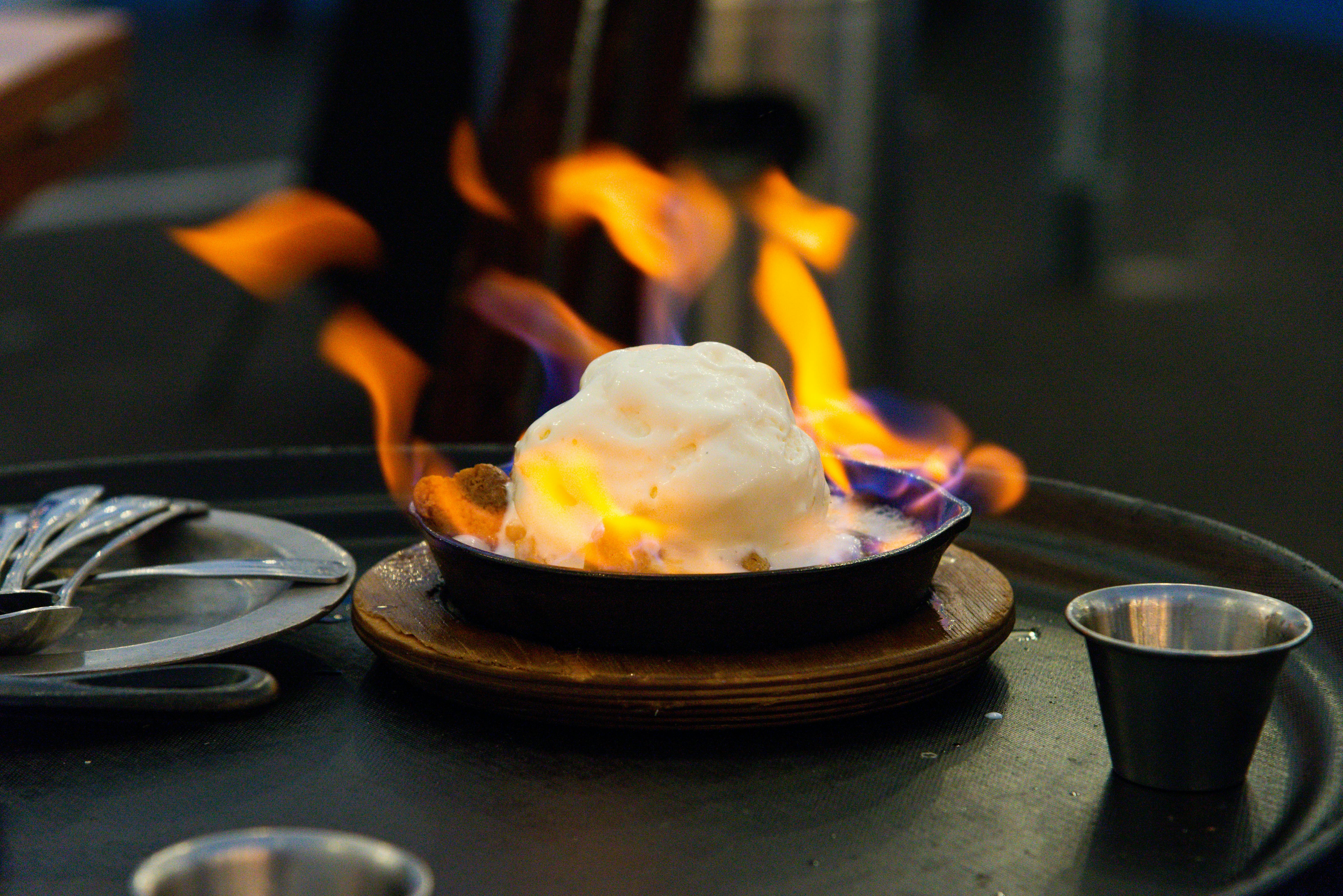 Close-up of Dessert Burning on Table · Free Stock Photo