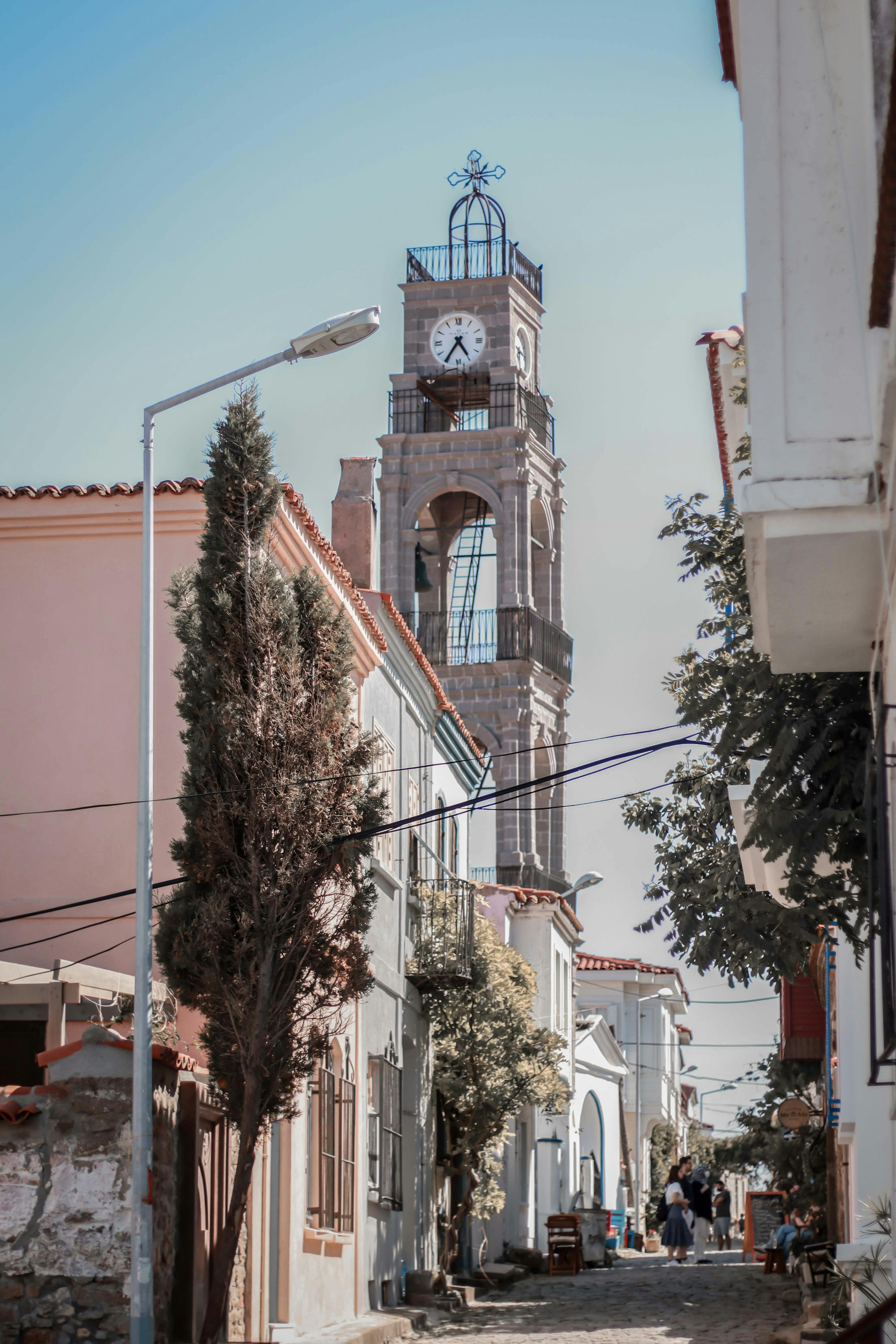 Street and Clock Tower in Town · Free Stock Photo