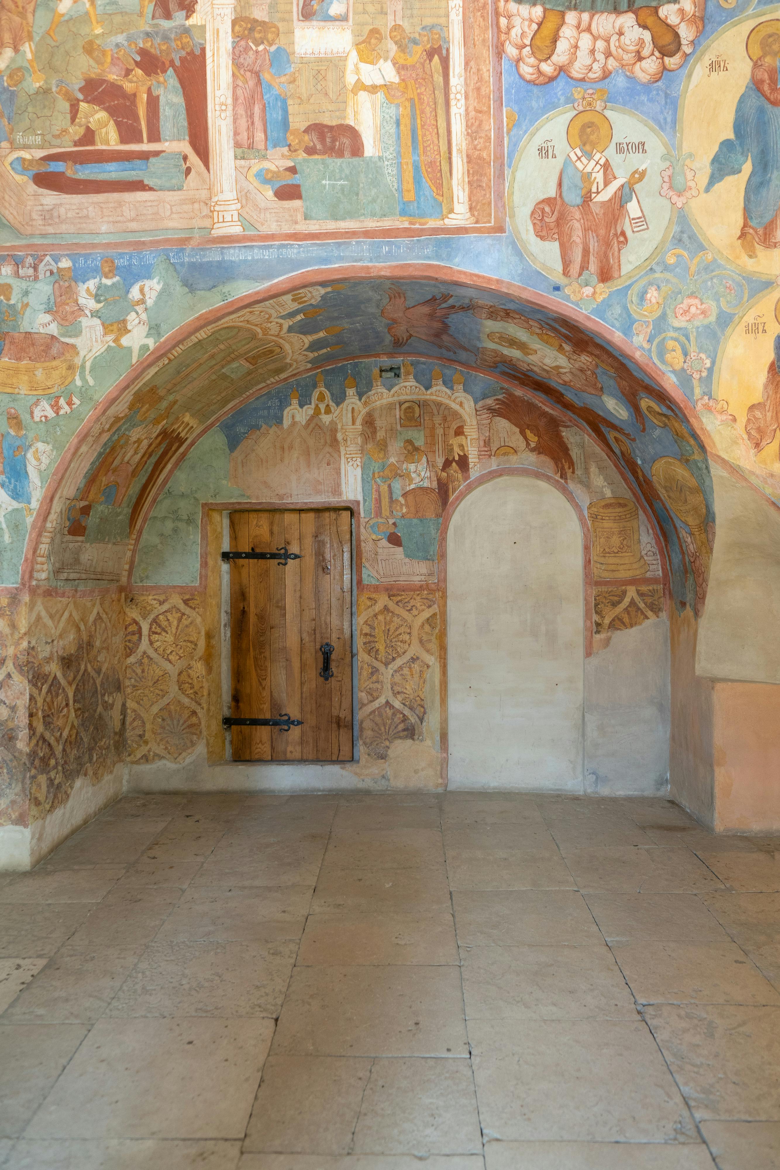 Faded Frescoes on Wall of Church · Free Stock Photo