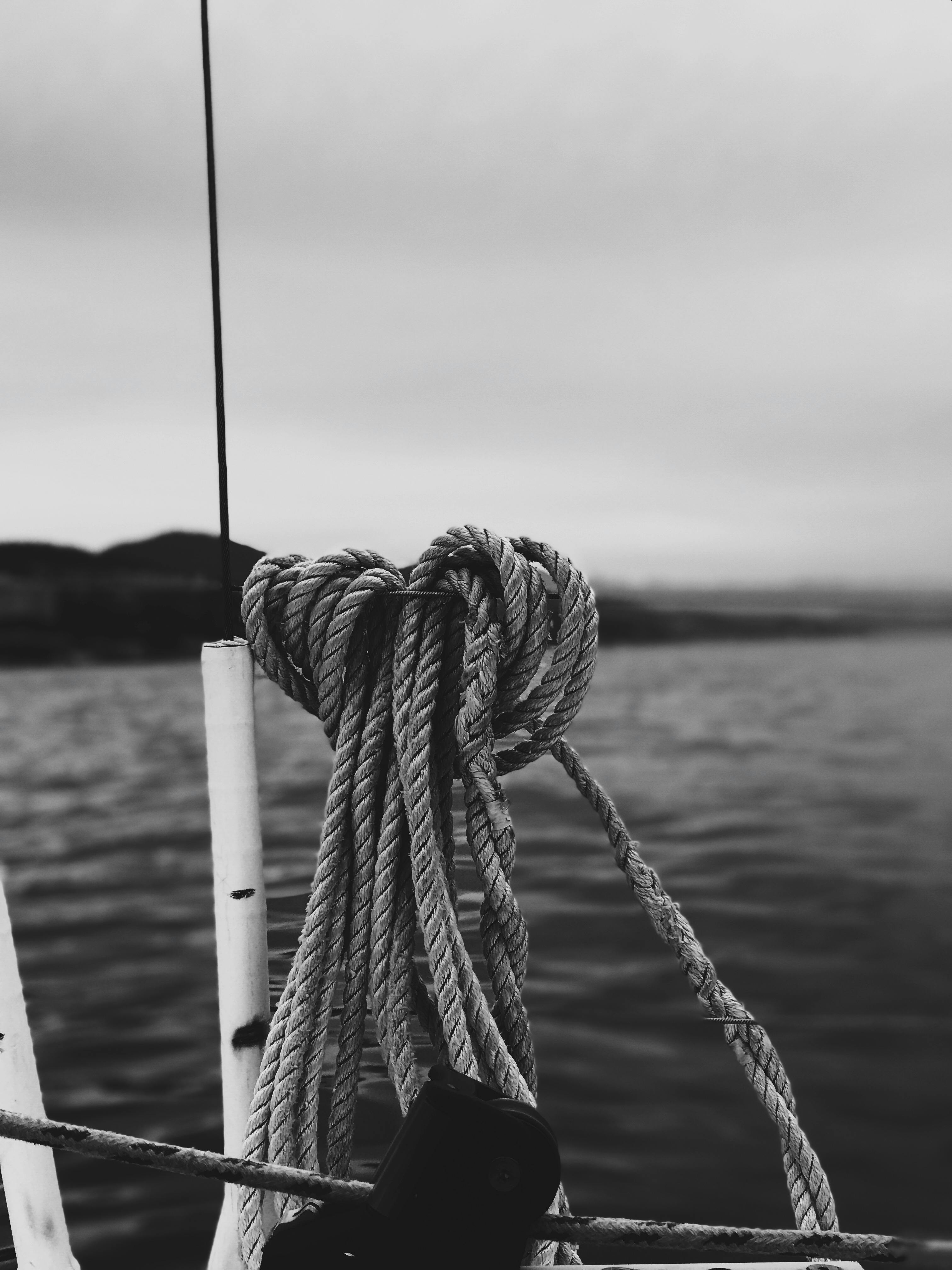 A Grayscale Photo of a Rope · Free Stock Photo