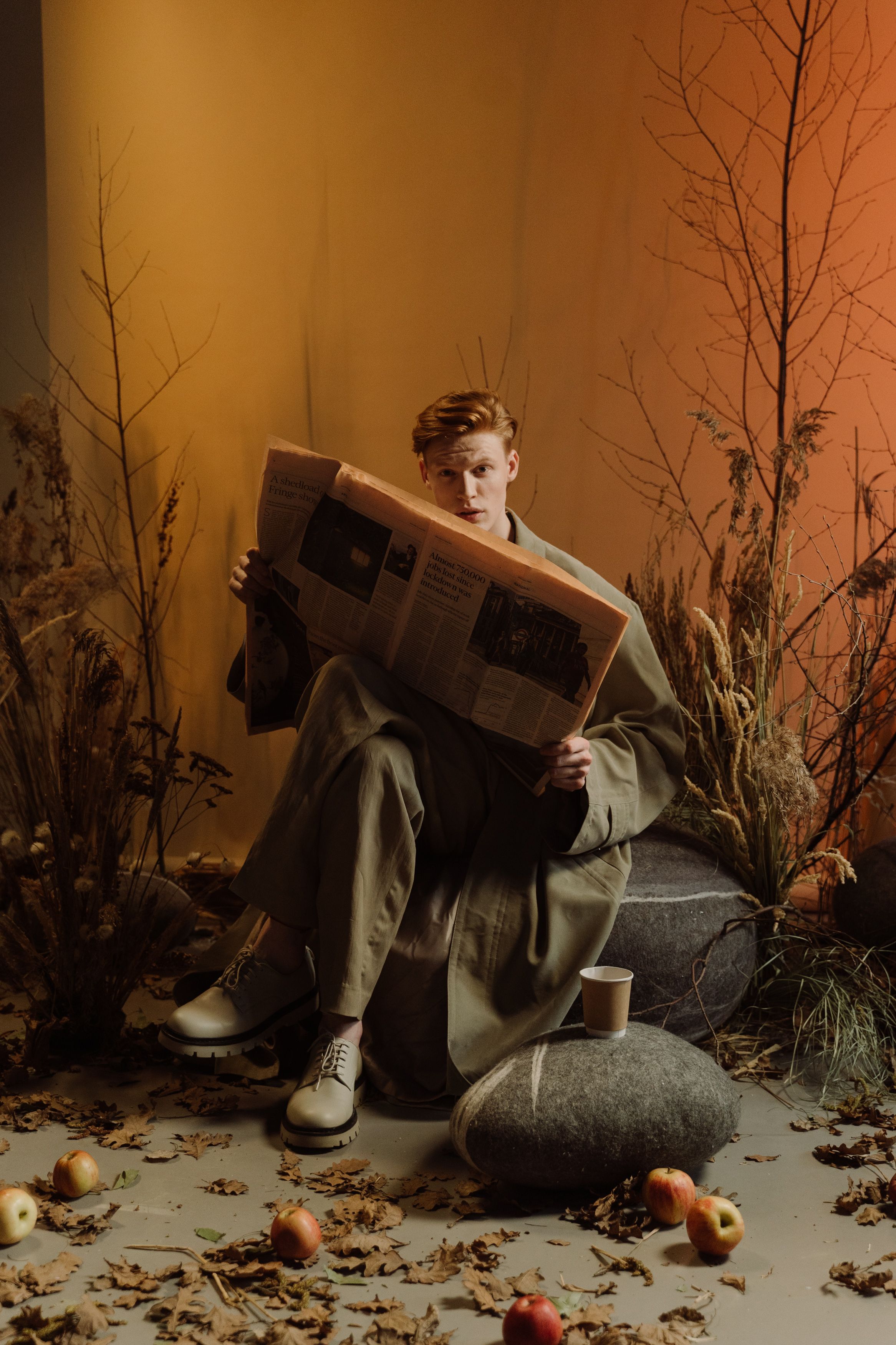 Man Sitting Reading Newspaper · Free Stock Photo