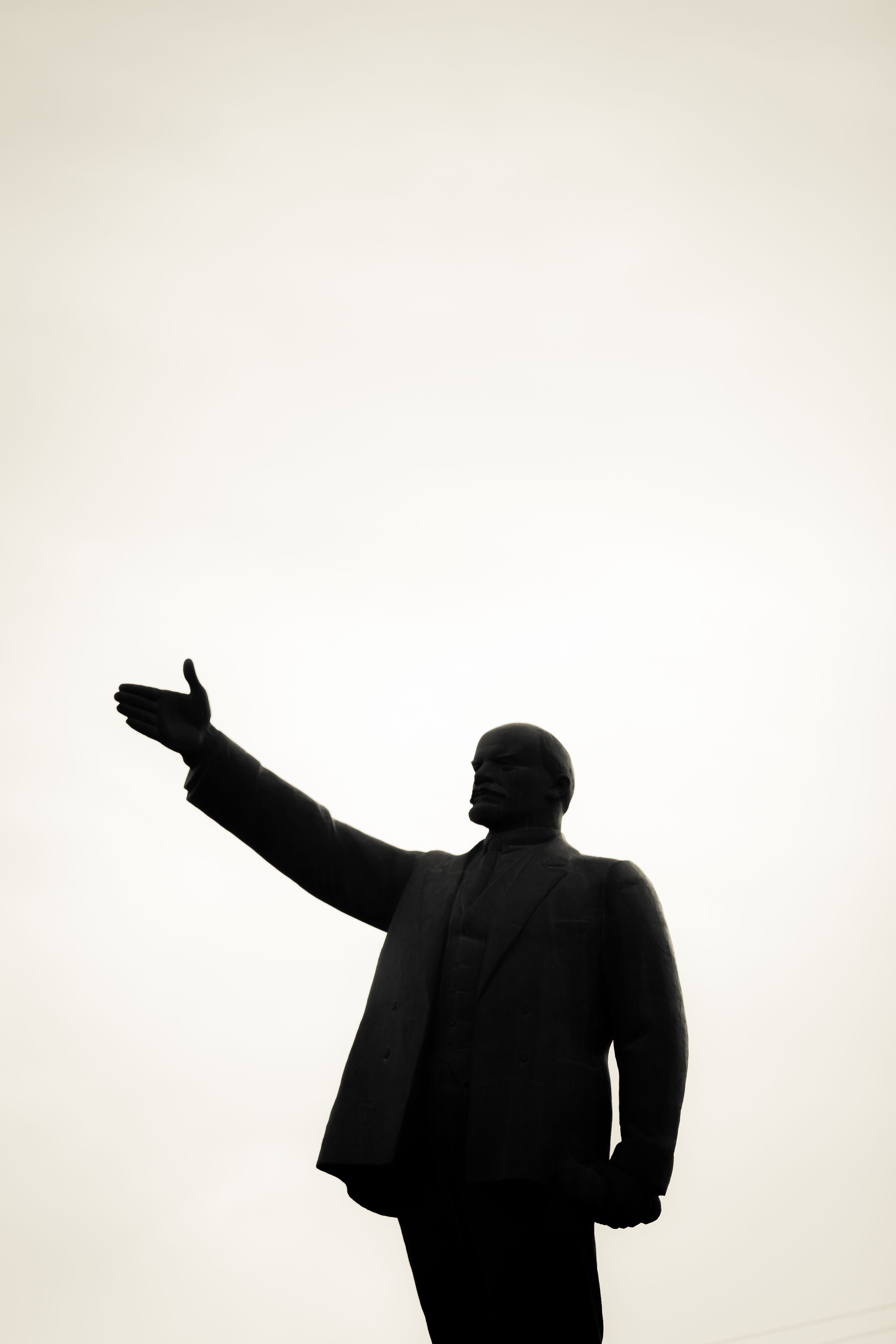 Silhouette of Statue in White Background · Free Stock Photo