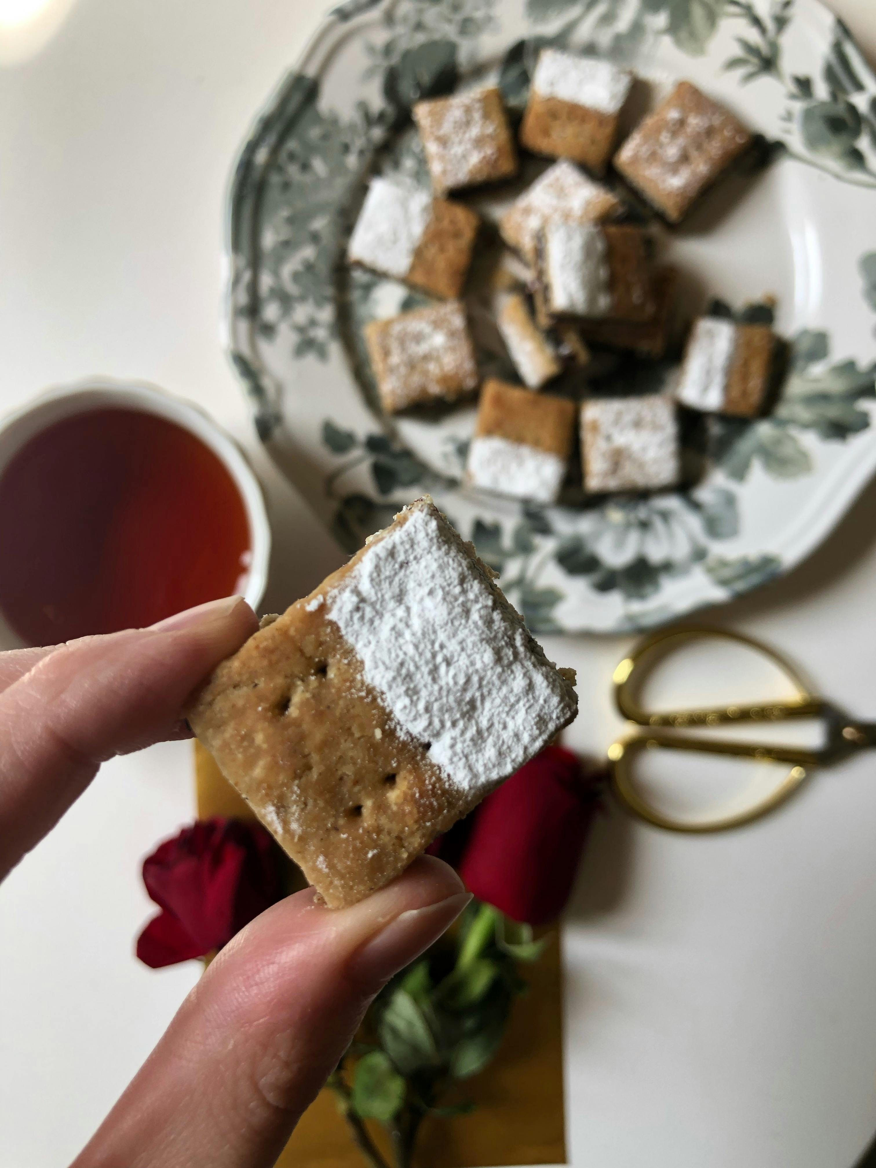 Tea with Cookies in Powdered Sugar · Free Stock Photo