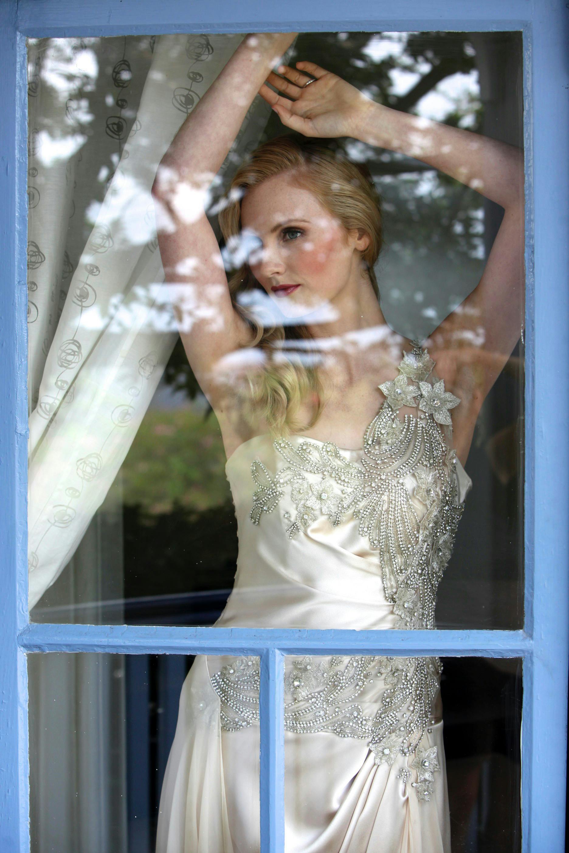Woman in Dress behind Window · Free Stock Photo