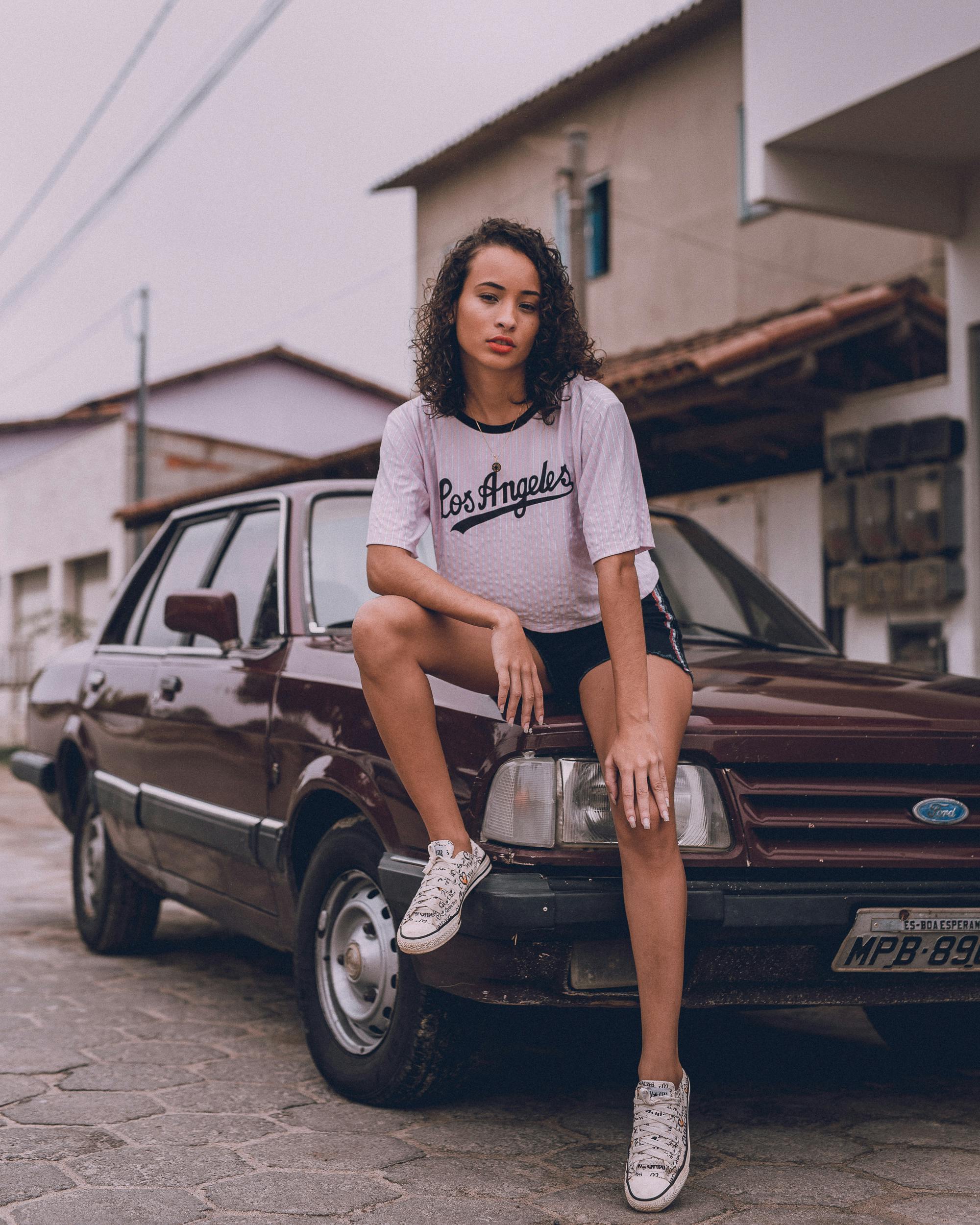 A Beautiful Woman in a Car · Free Stock Photo