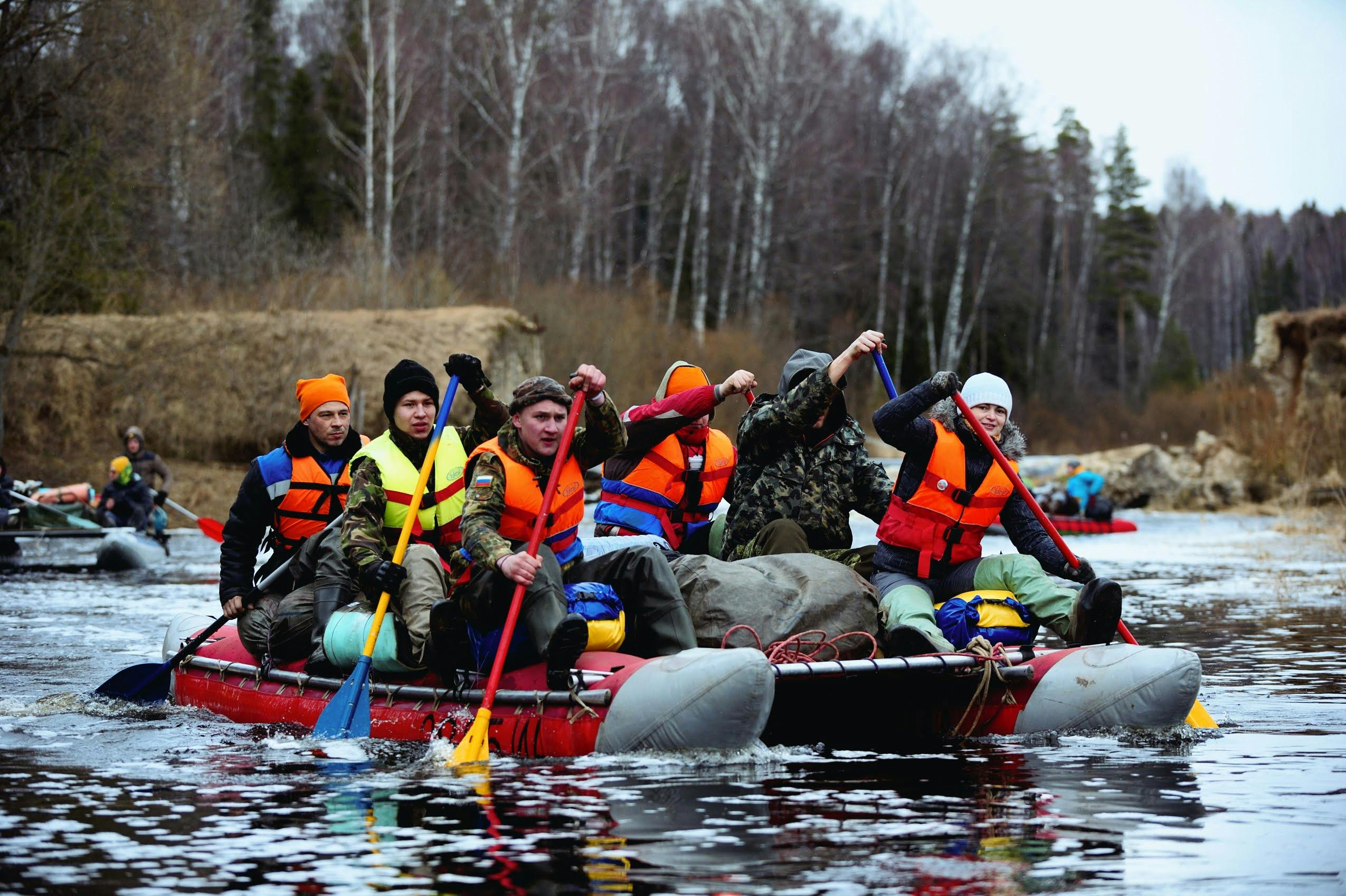 People Rowing on an Raft · Free Stock Photo