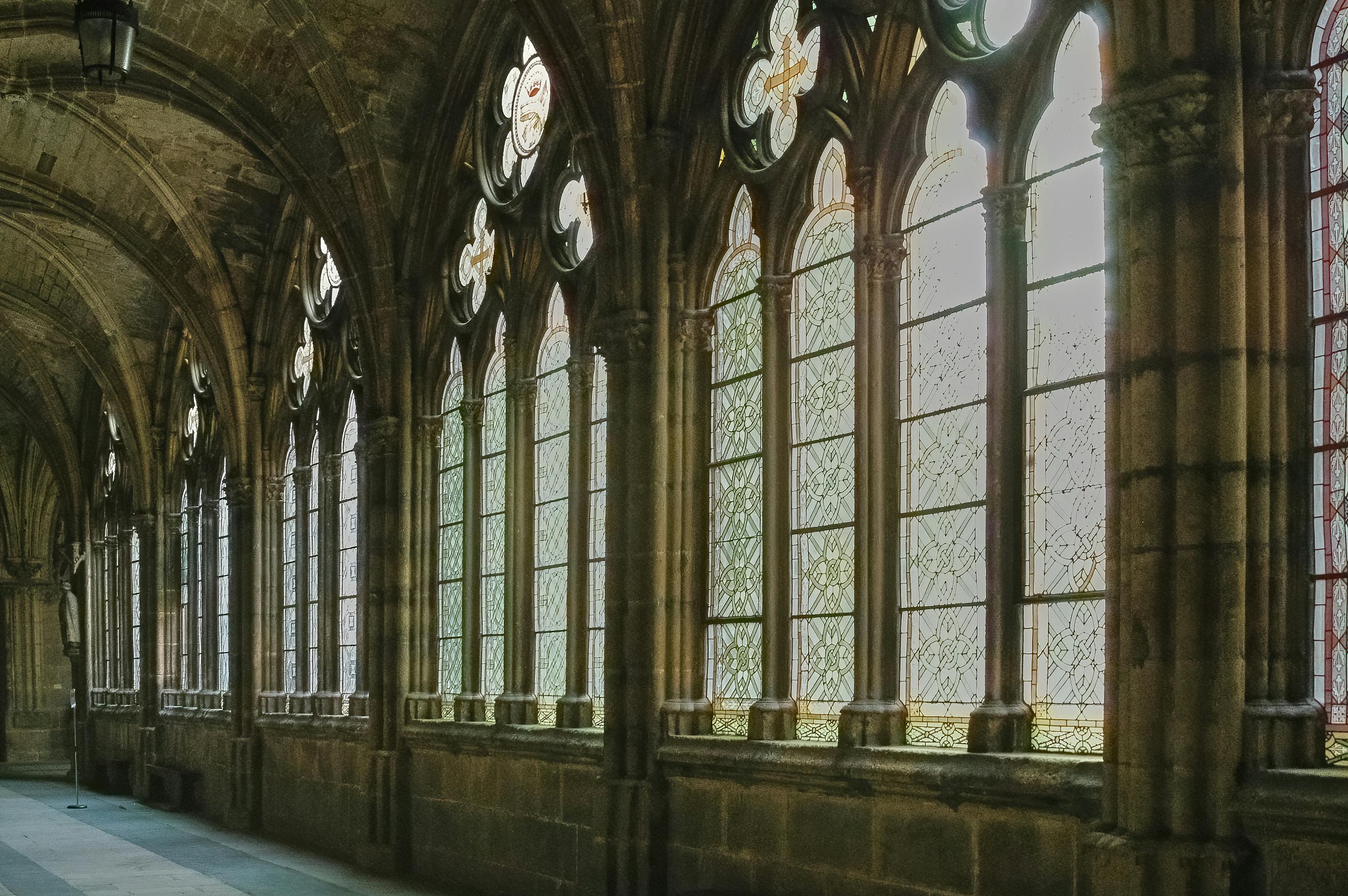 Windows in Church Cloister · Free Stock Photo