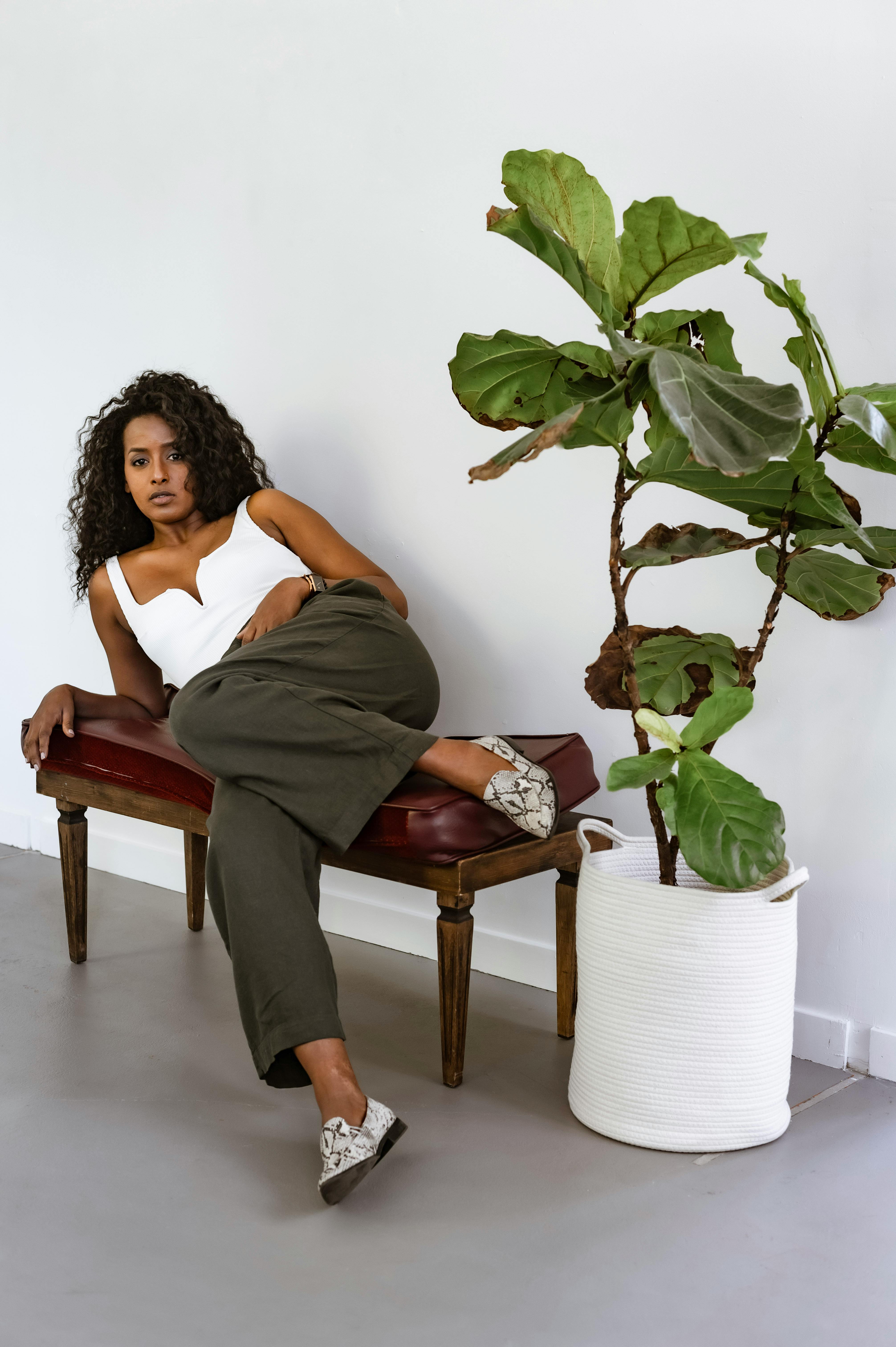 Woman Posing on a Bench · Free Stock Photo