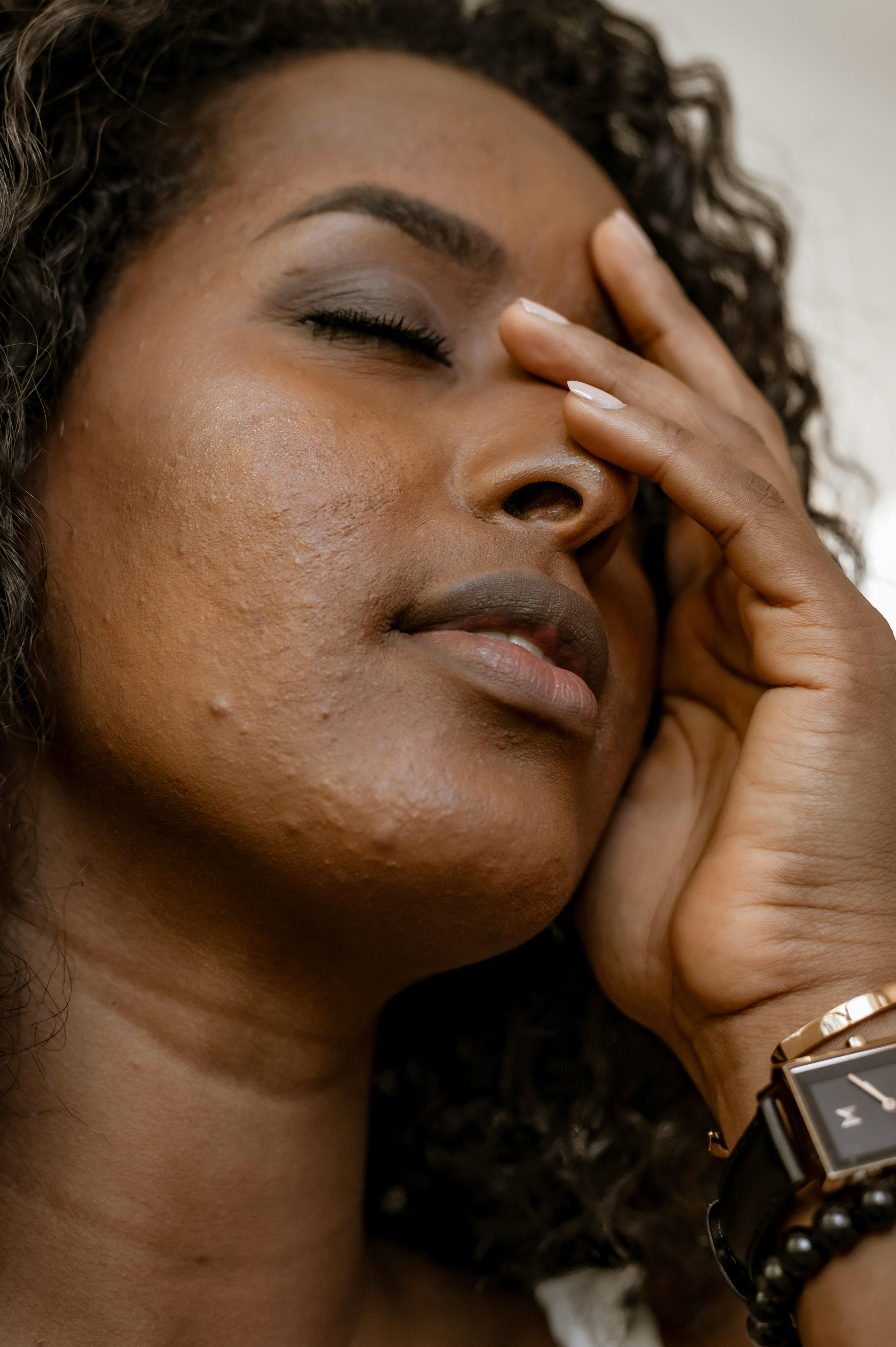 Woman Eyes Closed While Smiling · Free Stock Photo