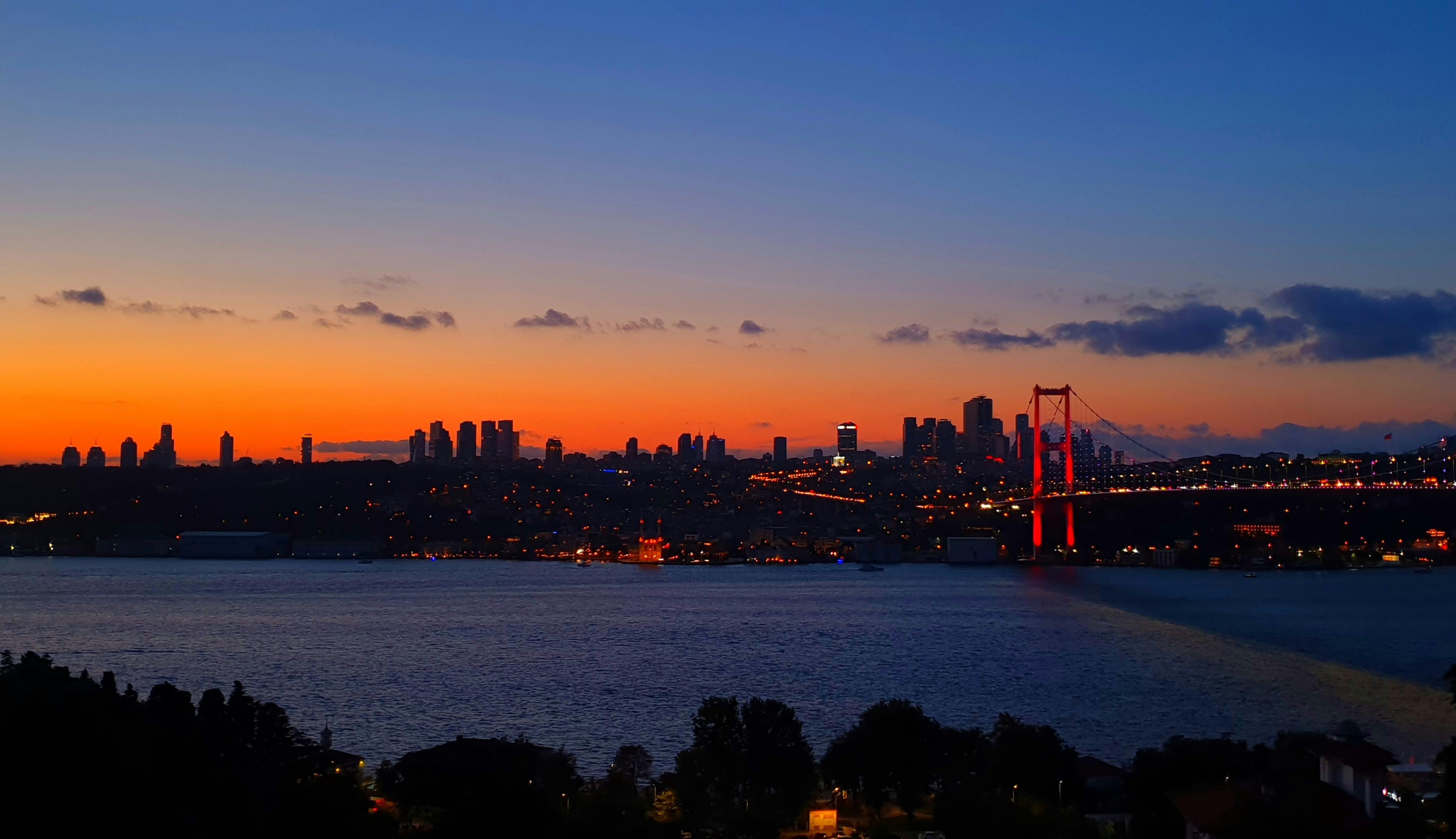 Illuminated Bridges at Night · Free Stock Photo