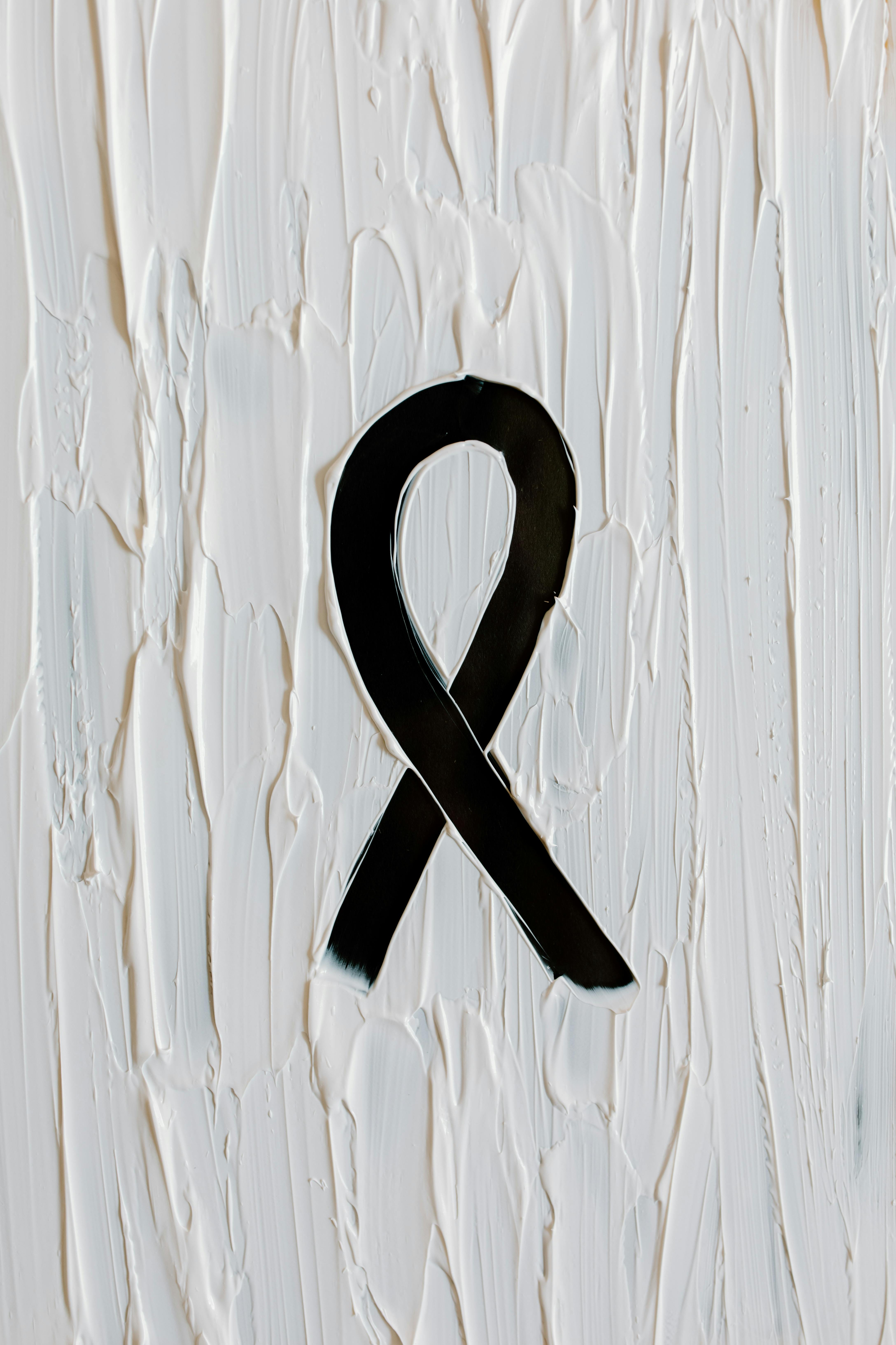 Black Ribbon - a Skin Cancer Symbol - on White Background · Free Stock ...