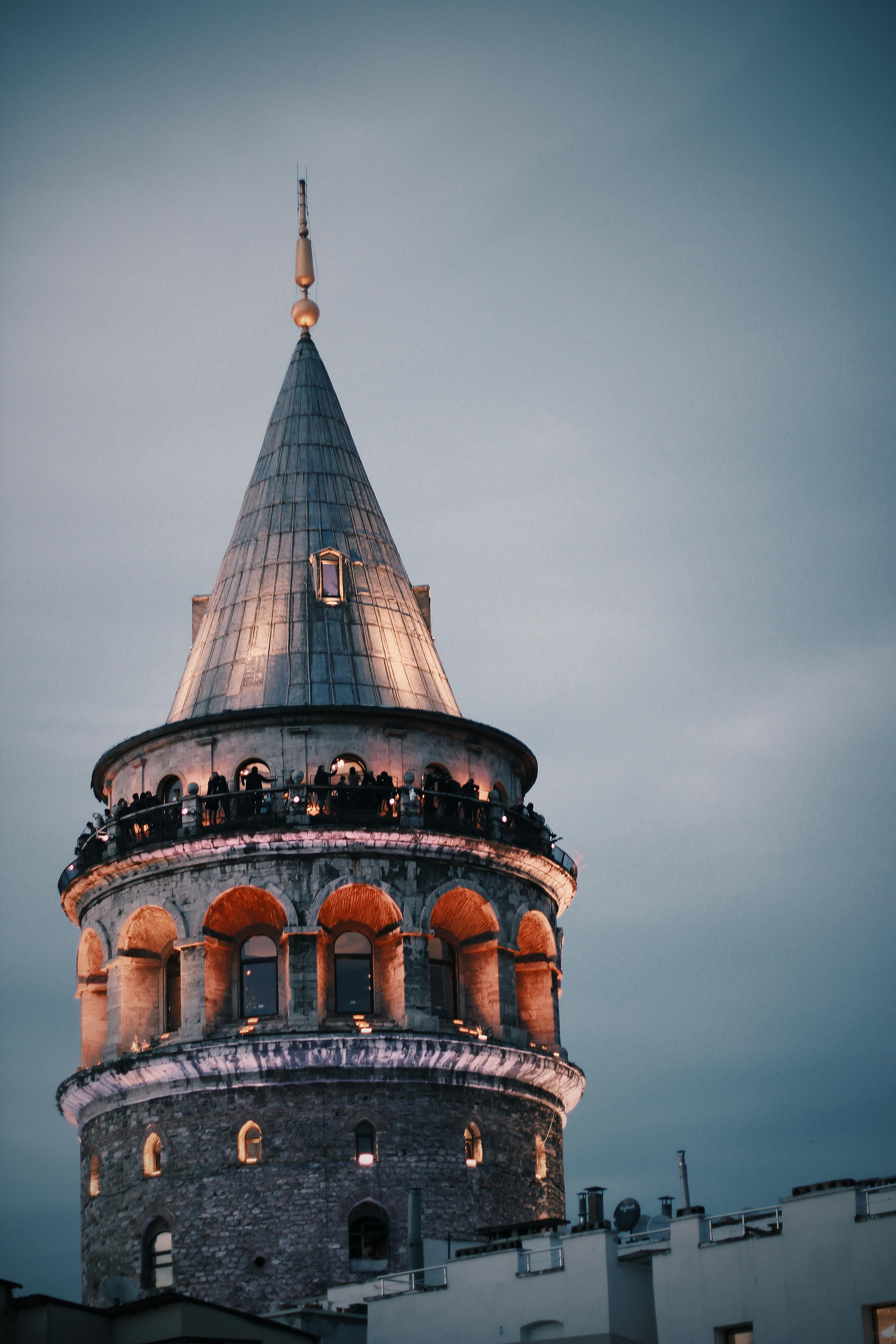 People on Platform atop Galata Tower in Istanbul, Turkey · Free Stock Photo
