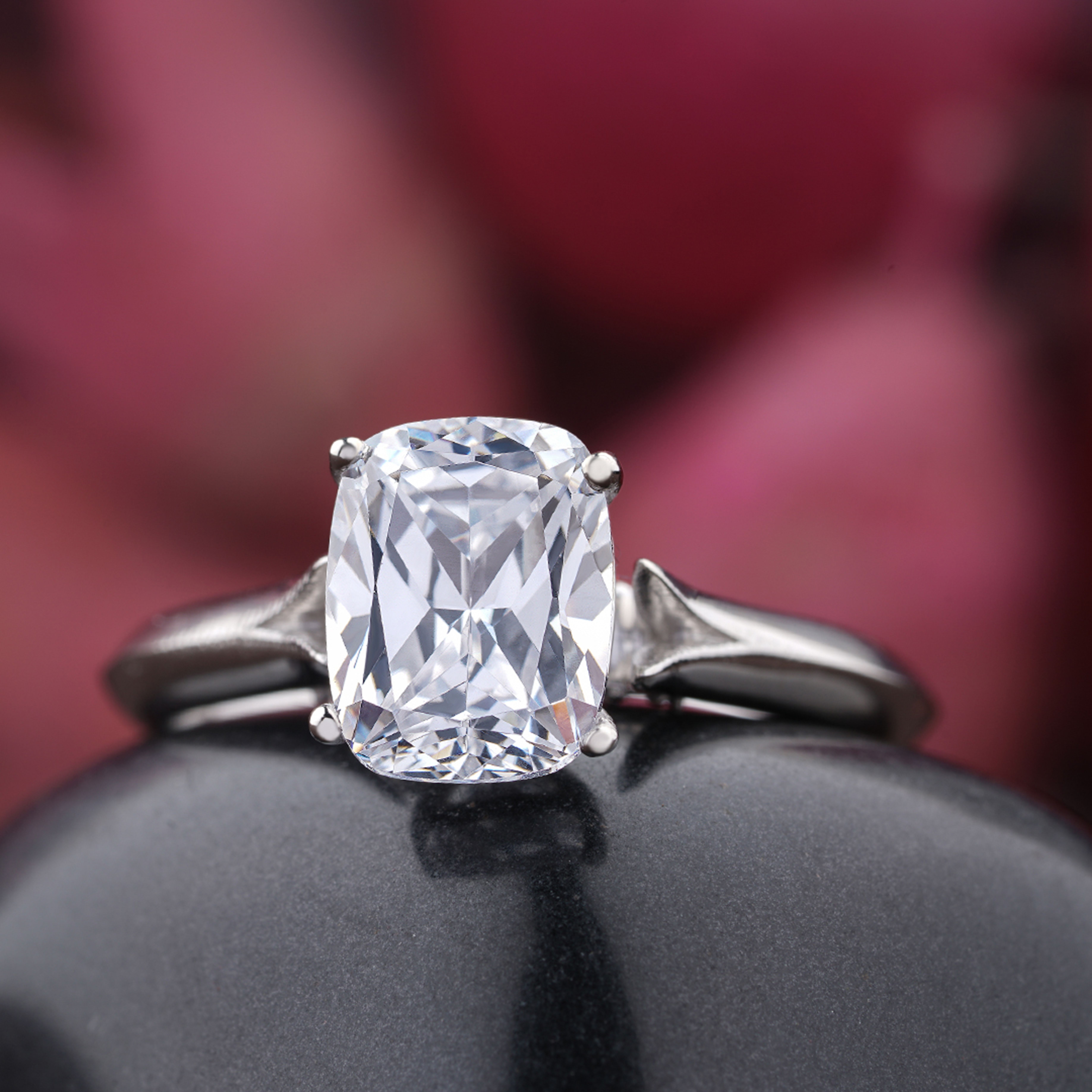 Silver Diamond Ring on Black Stone · Free Stock Photo