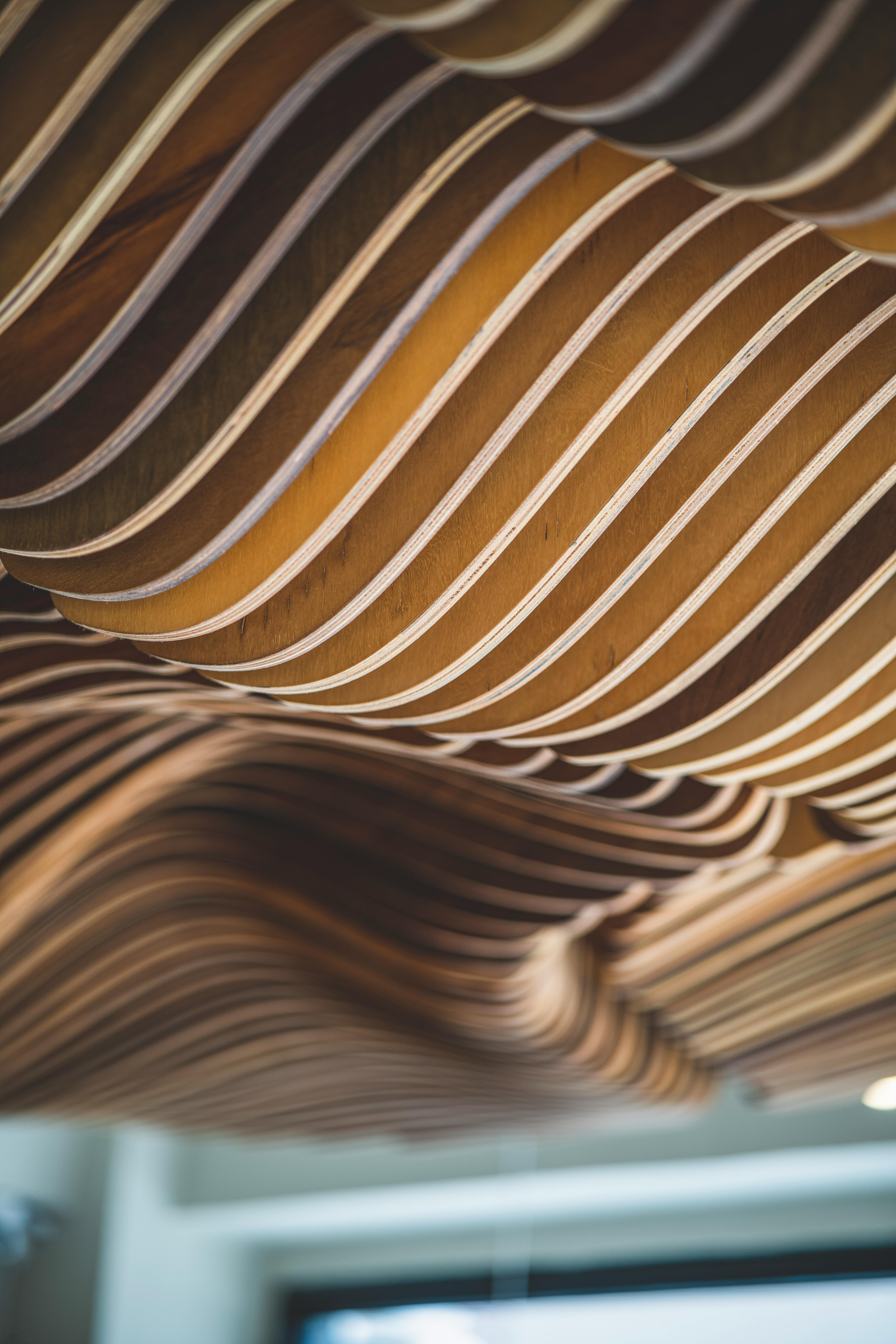 Photo of a Wavy Ceiling Made of Wood · Free Stock Photo