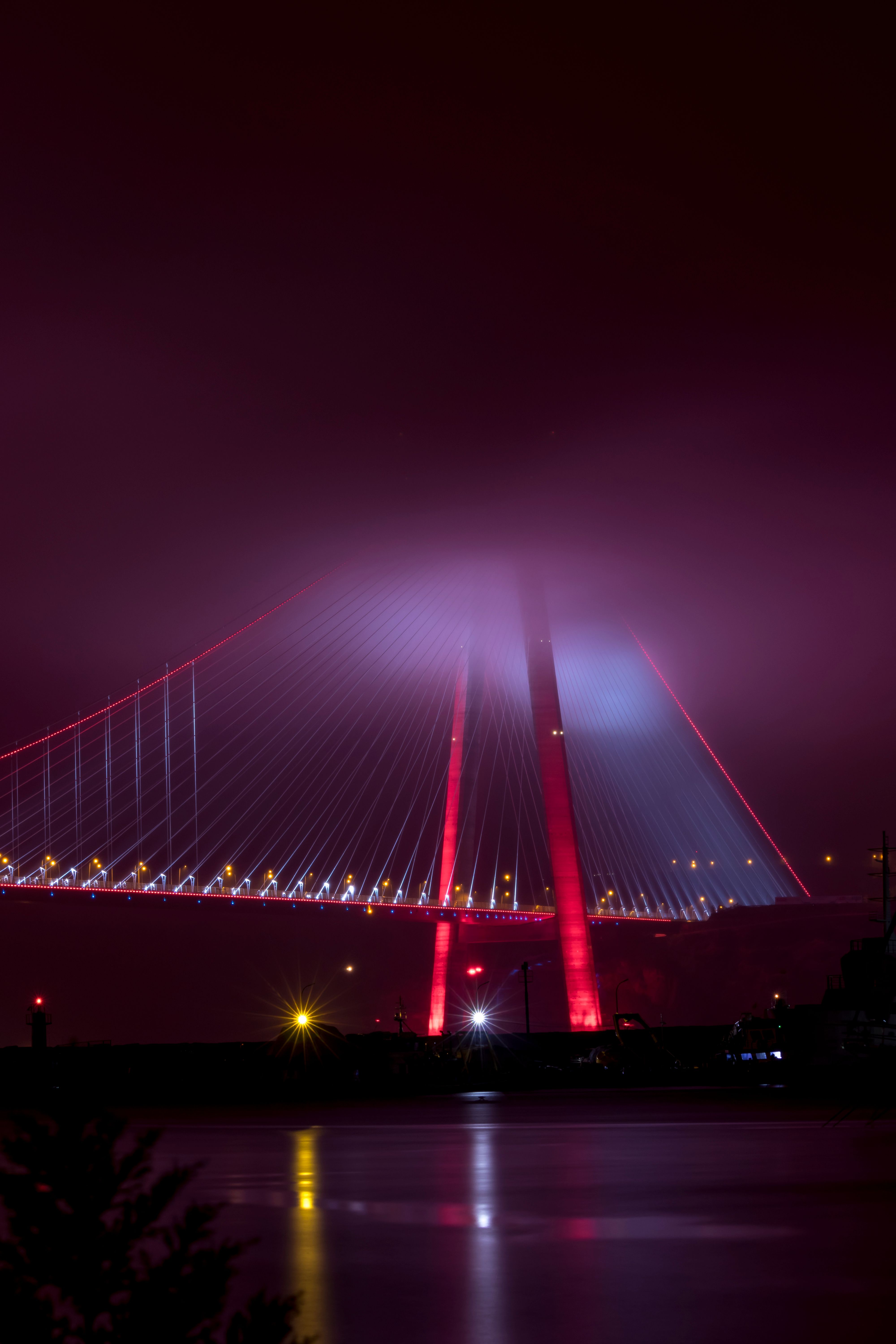 Lighted Bridge during Night Time · Free Stock Photo
