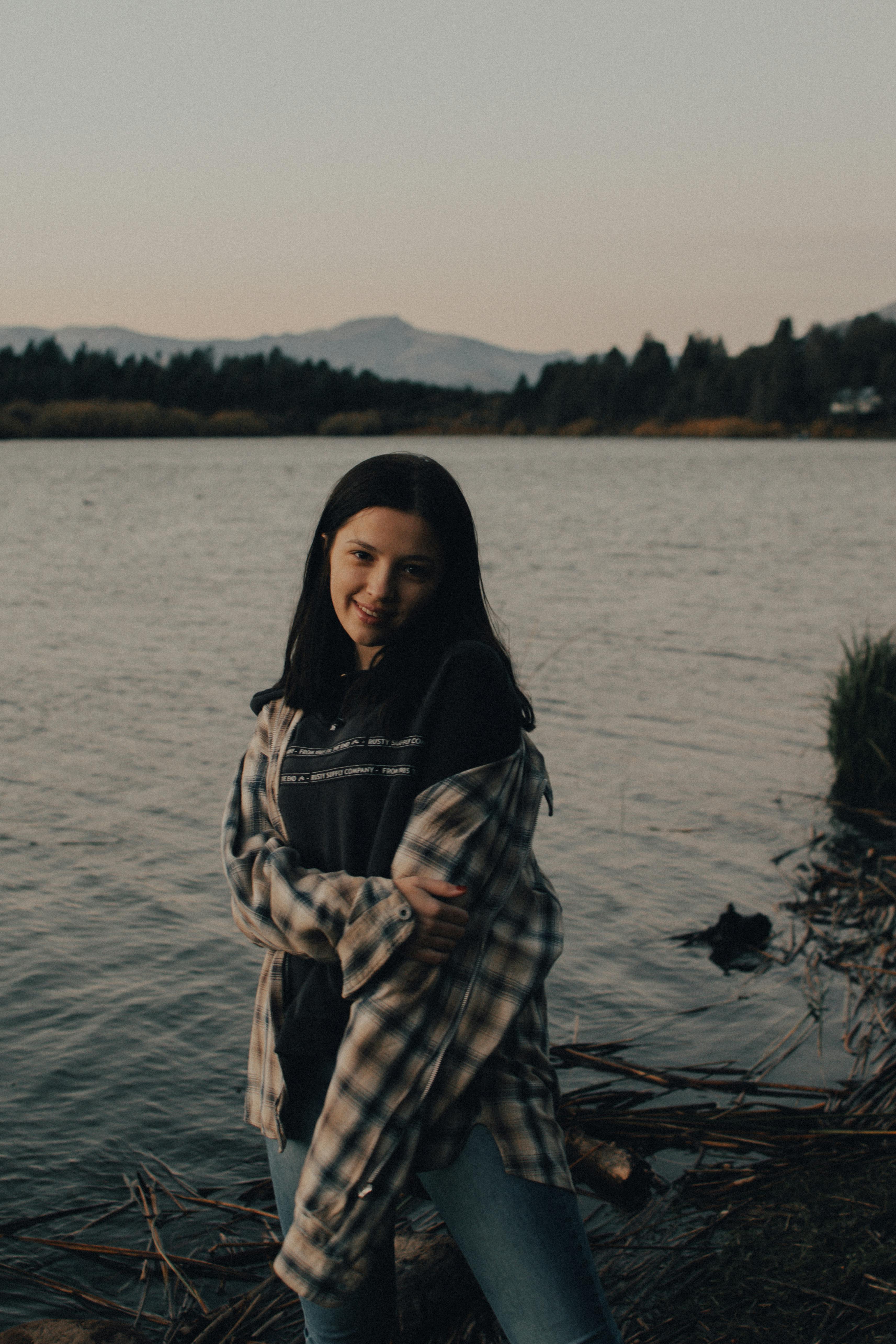 Portrait of a Woman Standing in the Matrix Projection · Free Stock Photo