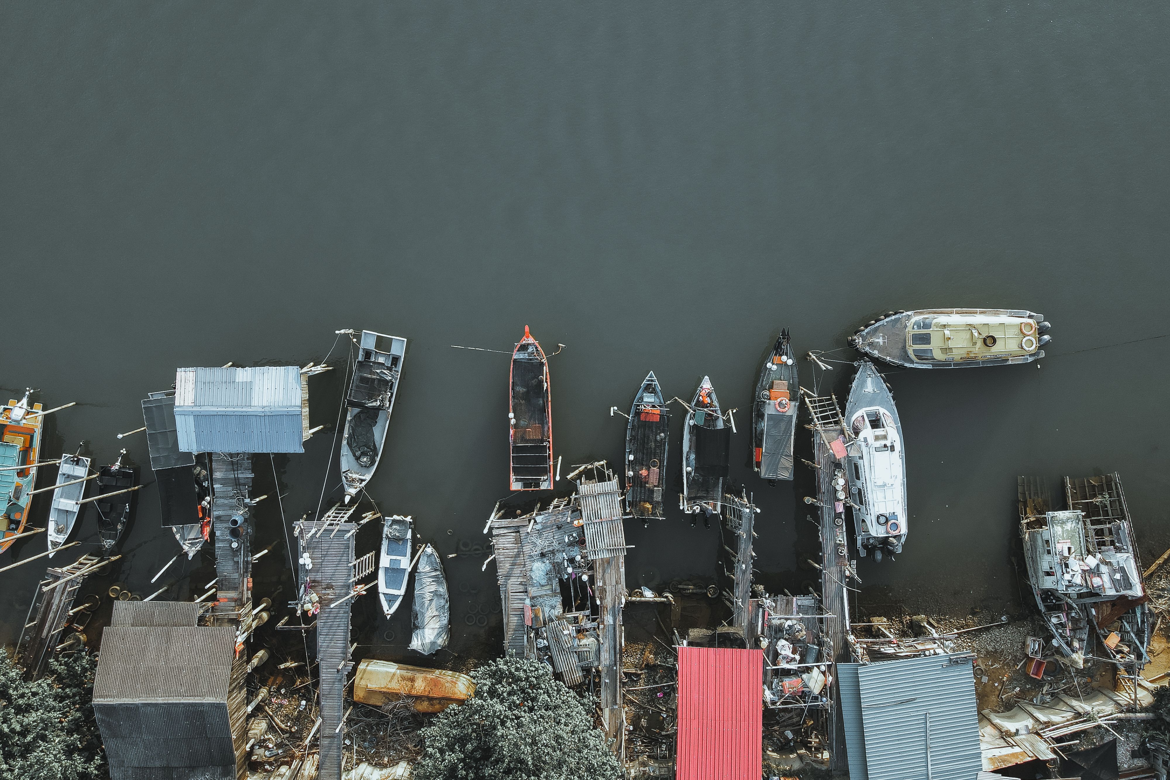 Birds Eye View of Boats on Dock · Free Stock Photo