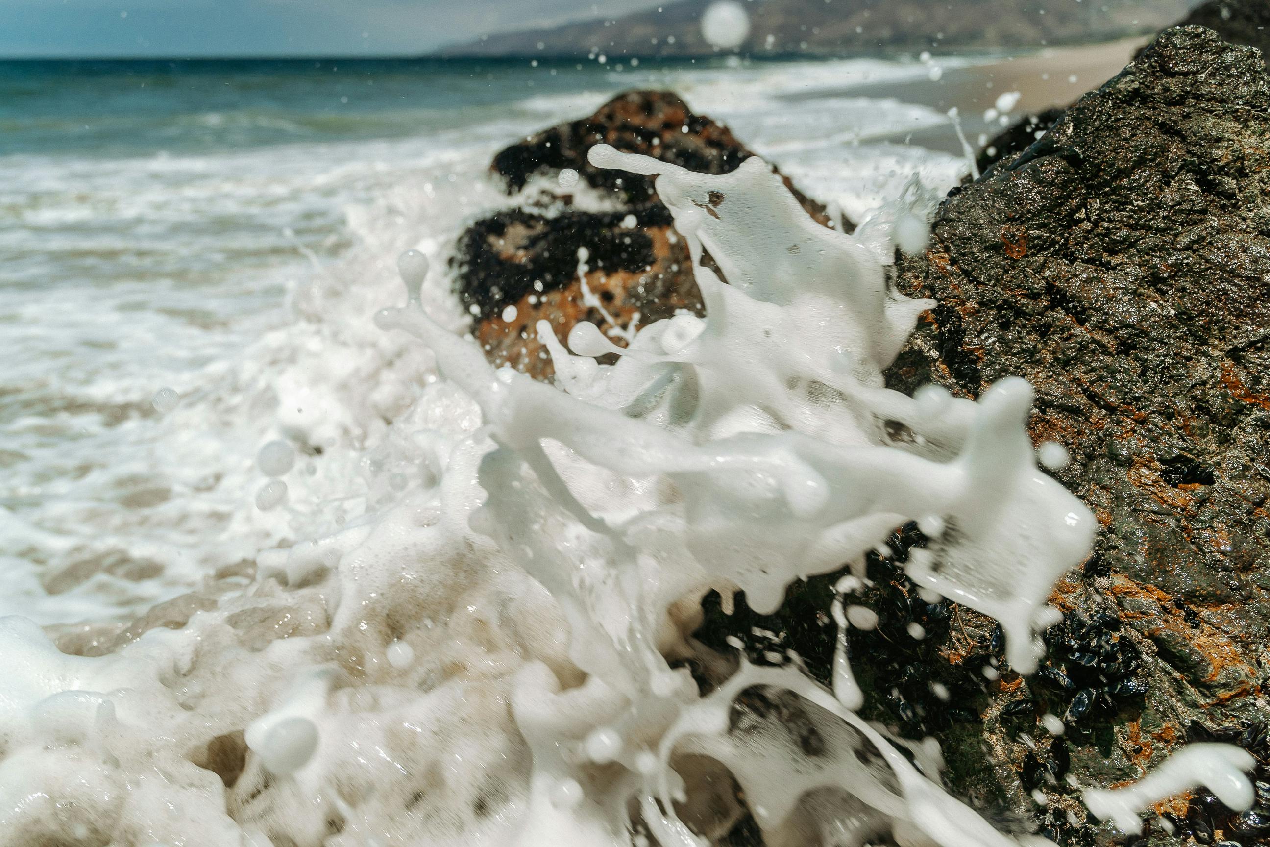 Beautiful Seafoam in Close-up Photography · Free Stock Photo