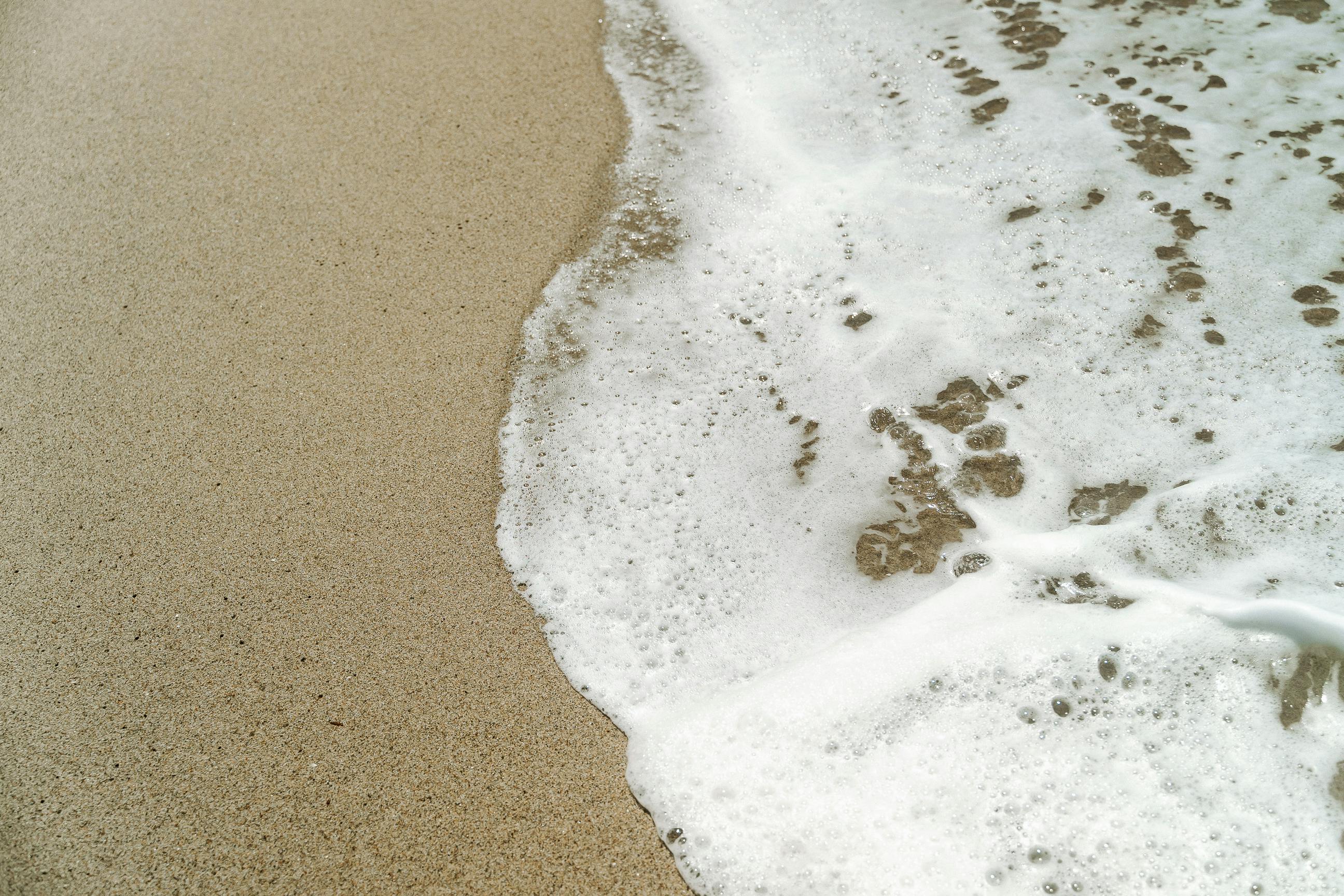 Seafoam on Sand · Free Stock Photo