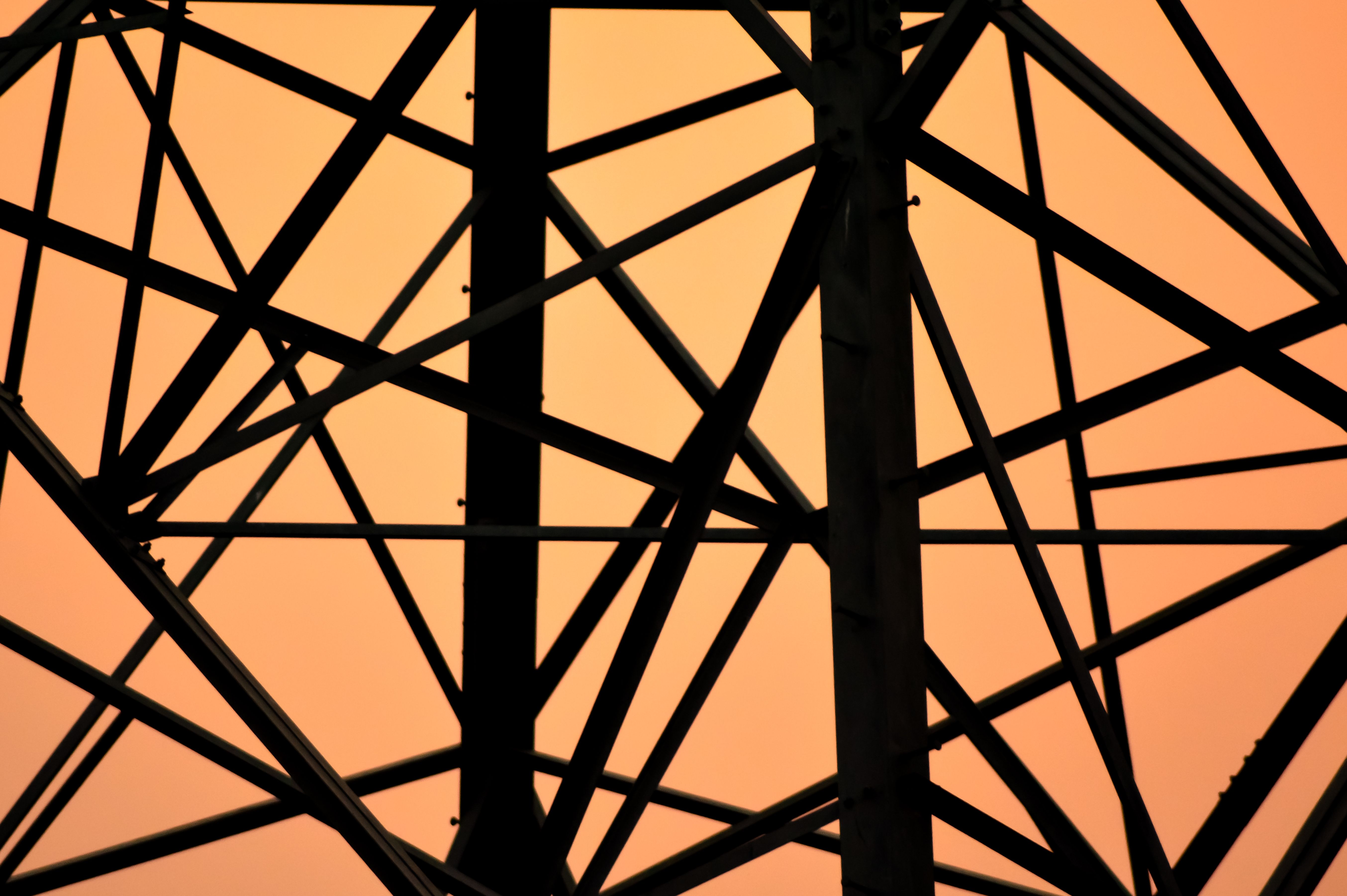 Silhouettes of Steel Beams against Evening Sky · Free Stock Photo