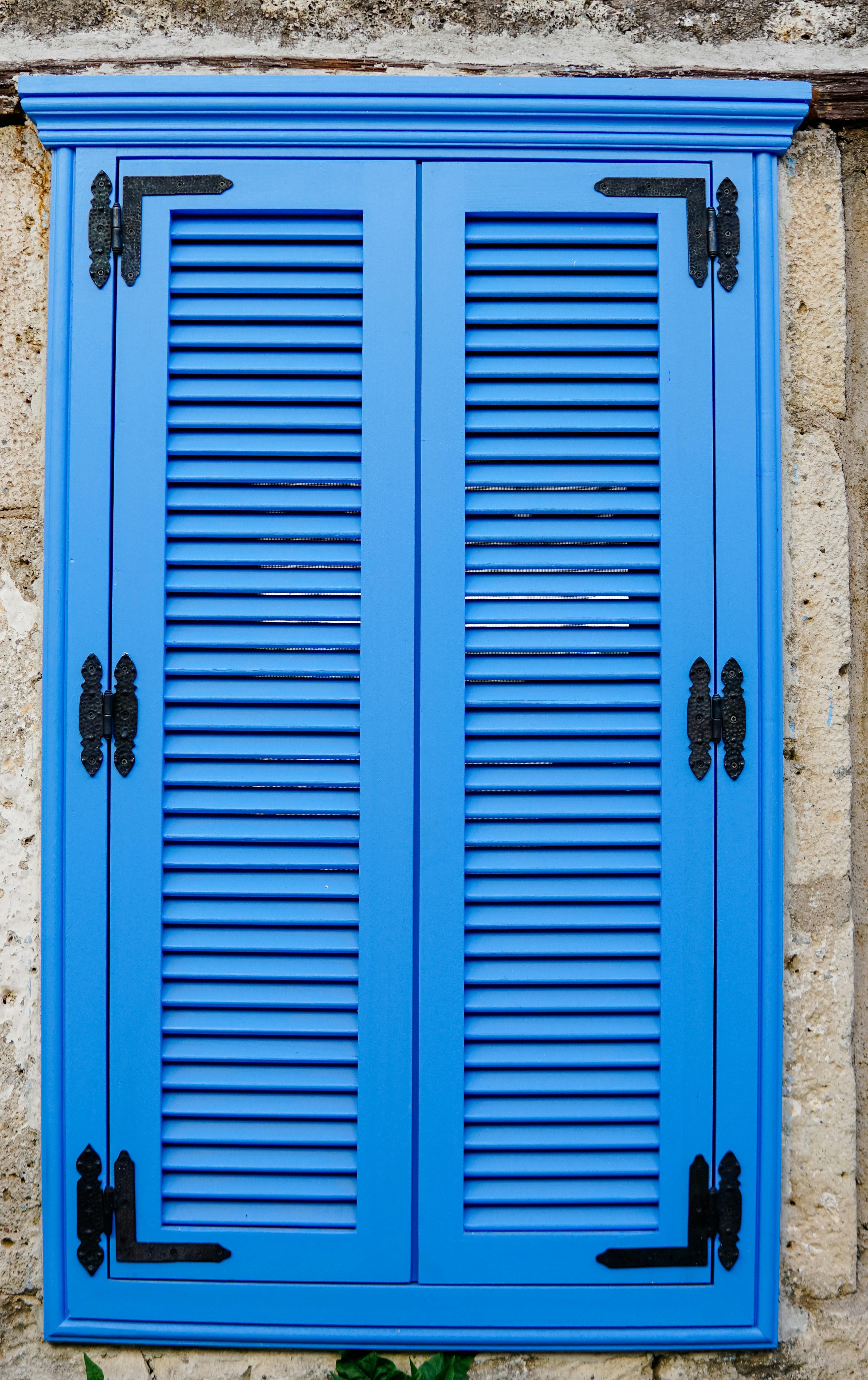 Closed Blue Window Shutters · Free Stock Photo