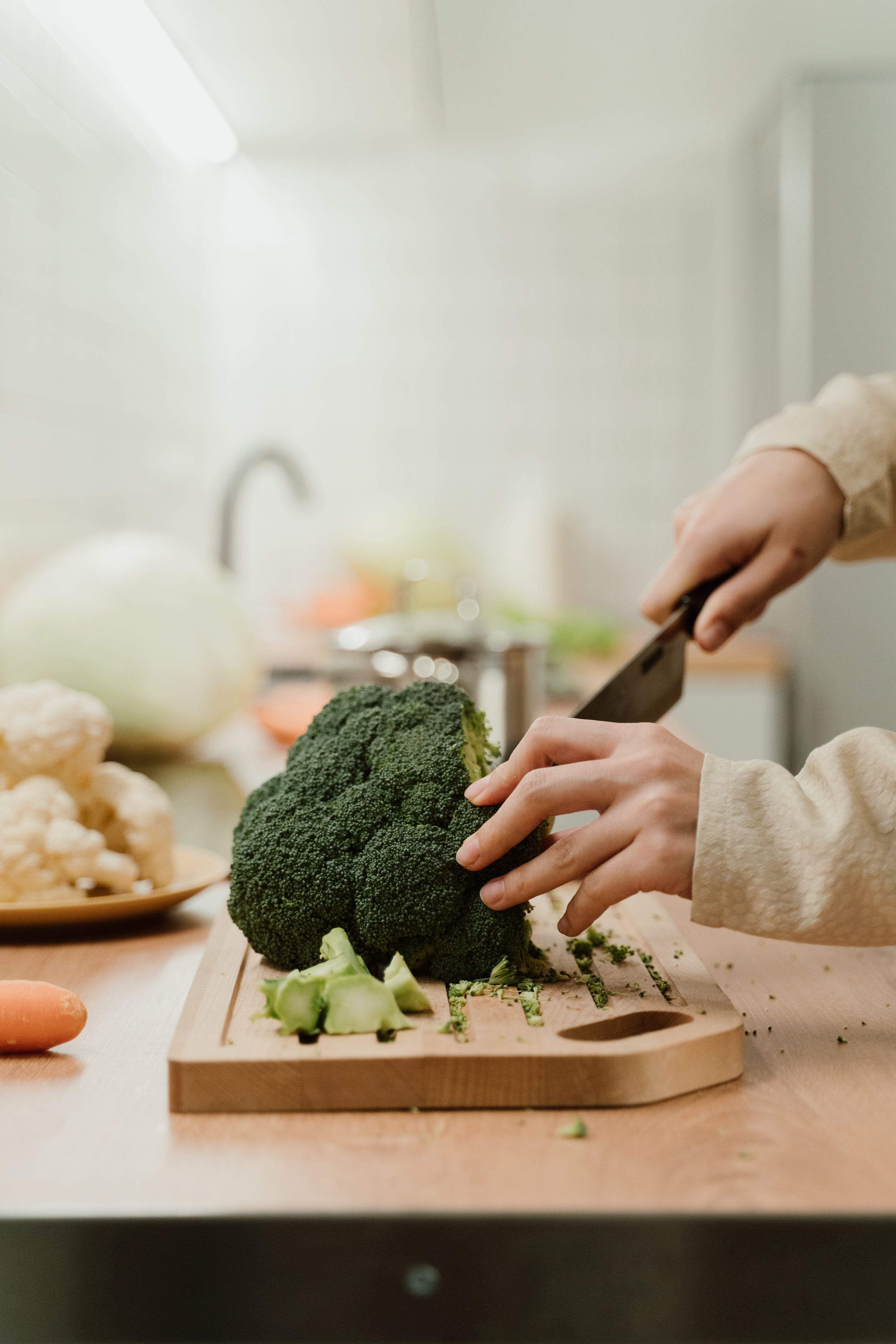 Person Throwing Piece of Broccoli in the Trash Can · Free Stock Photo