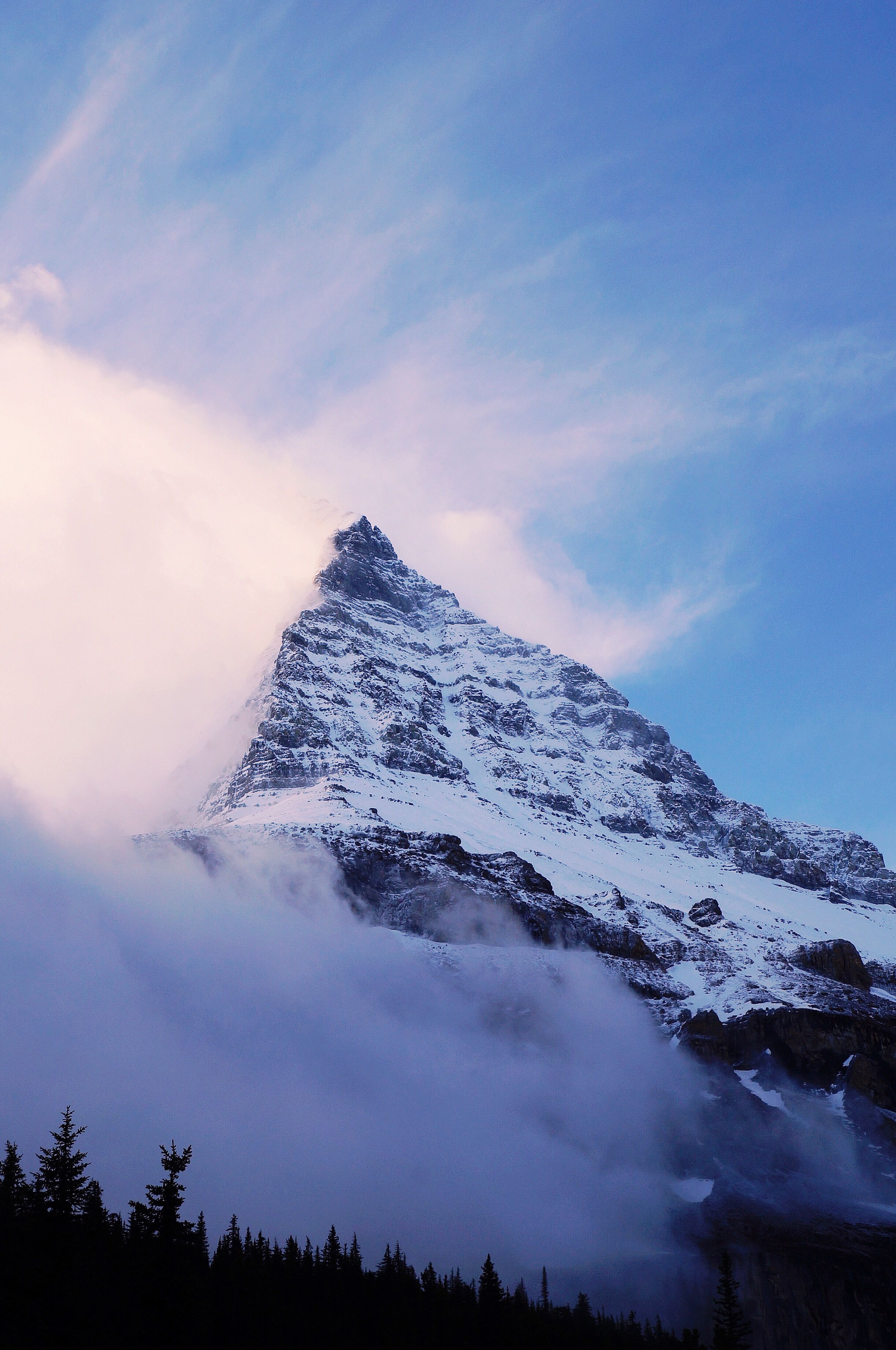 Ice Peak Mountain Elevated View At Morning With Golden Clouds Photos ...