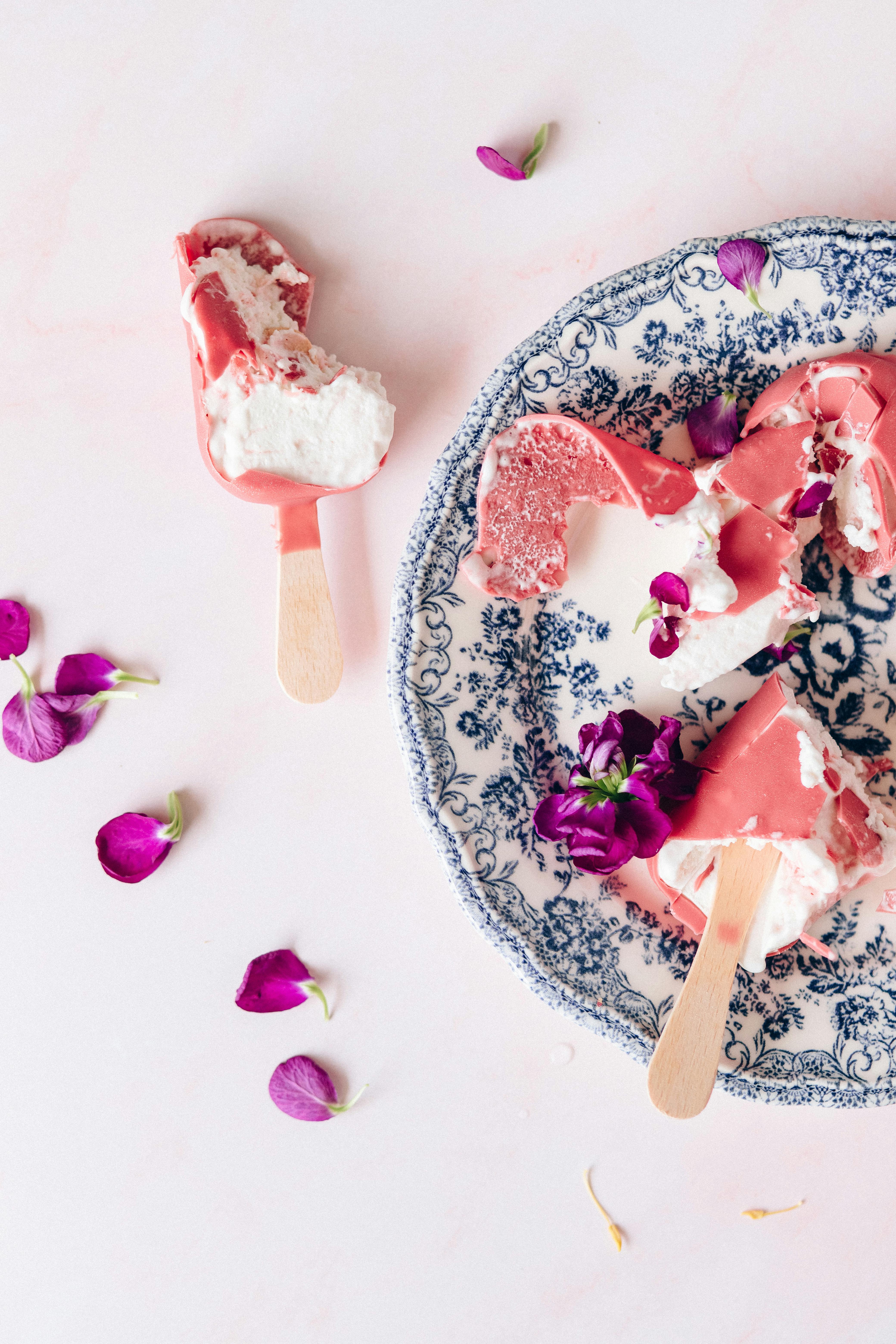 Pink and White Ice Cream on the Table · Free Stock Photo
