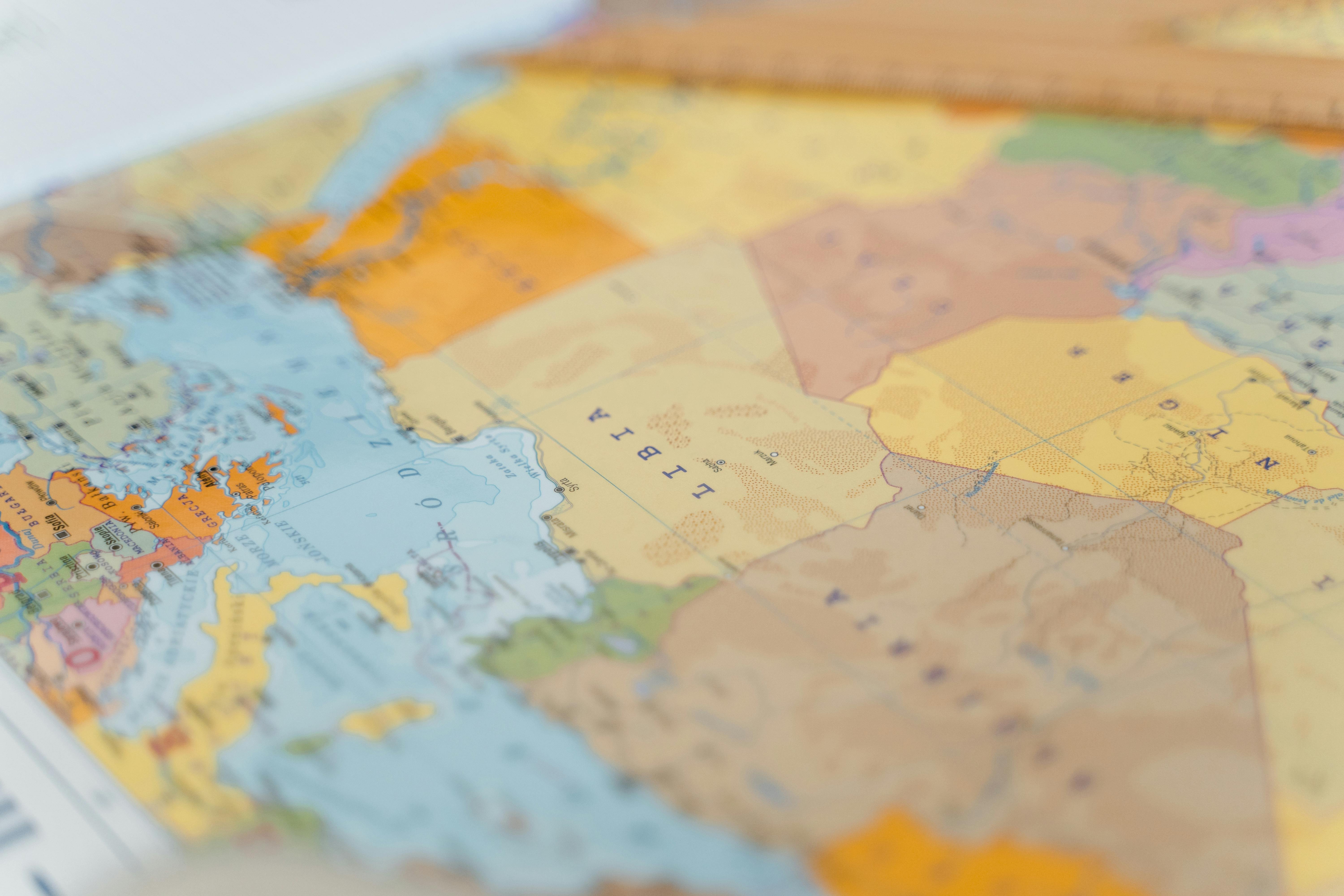 Close-up of a World Map · Free Stock Photo