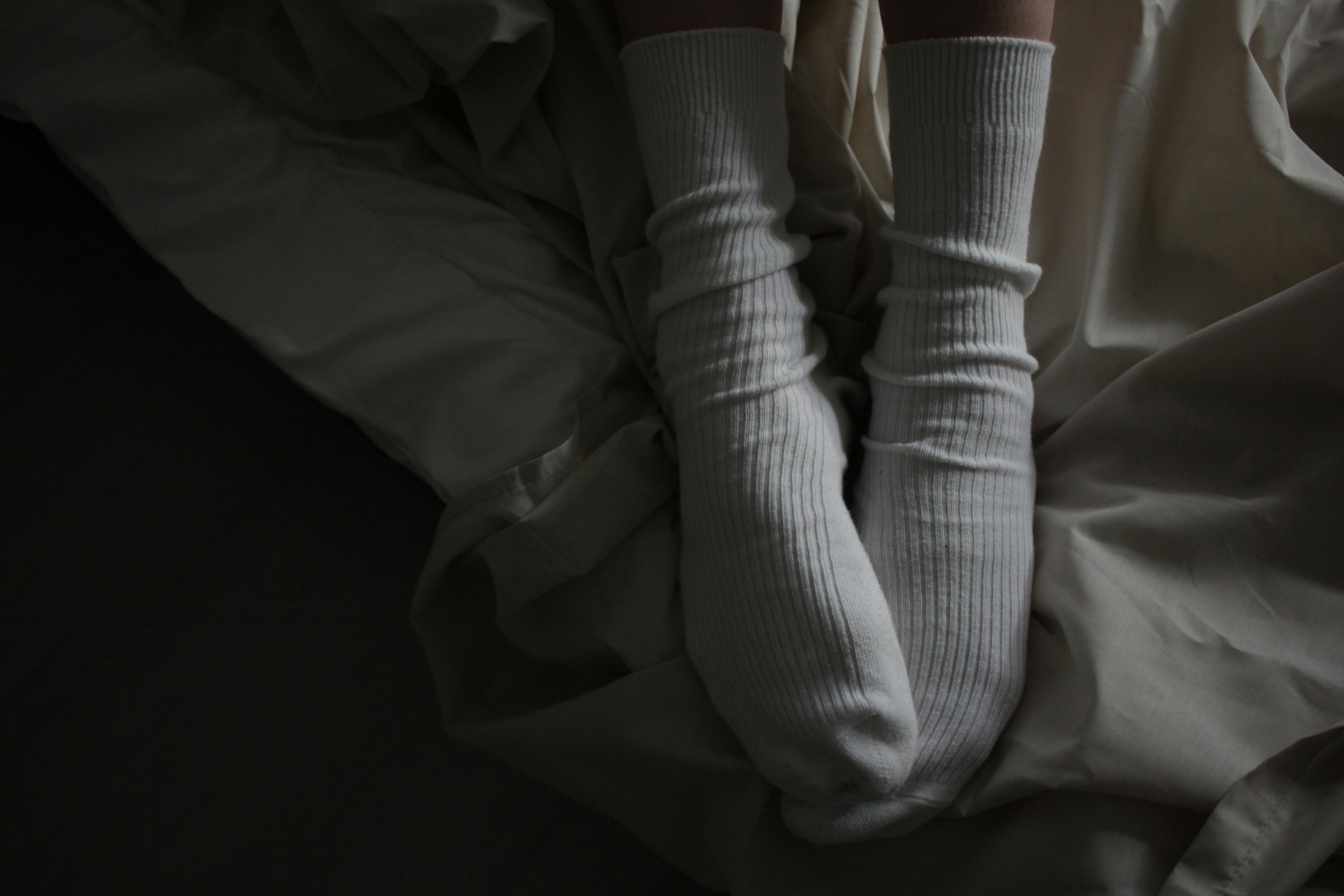 Close-Up Shot of White Socks · Free Stock Photo