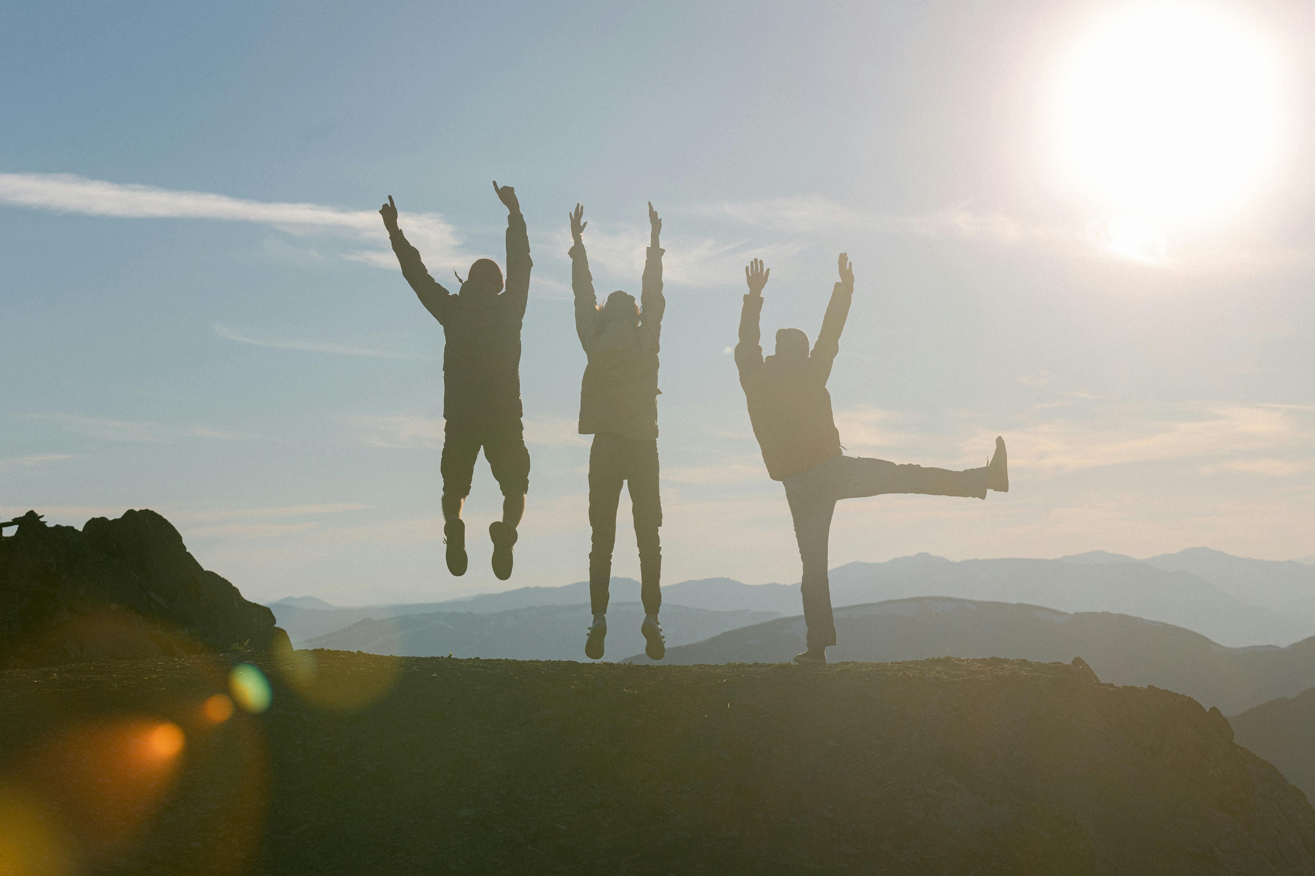Silhouette Of People Raising Their Hands · Free Stock Photo