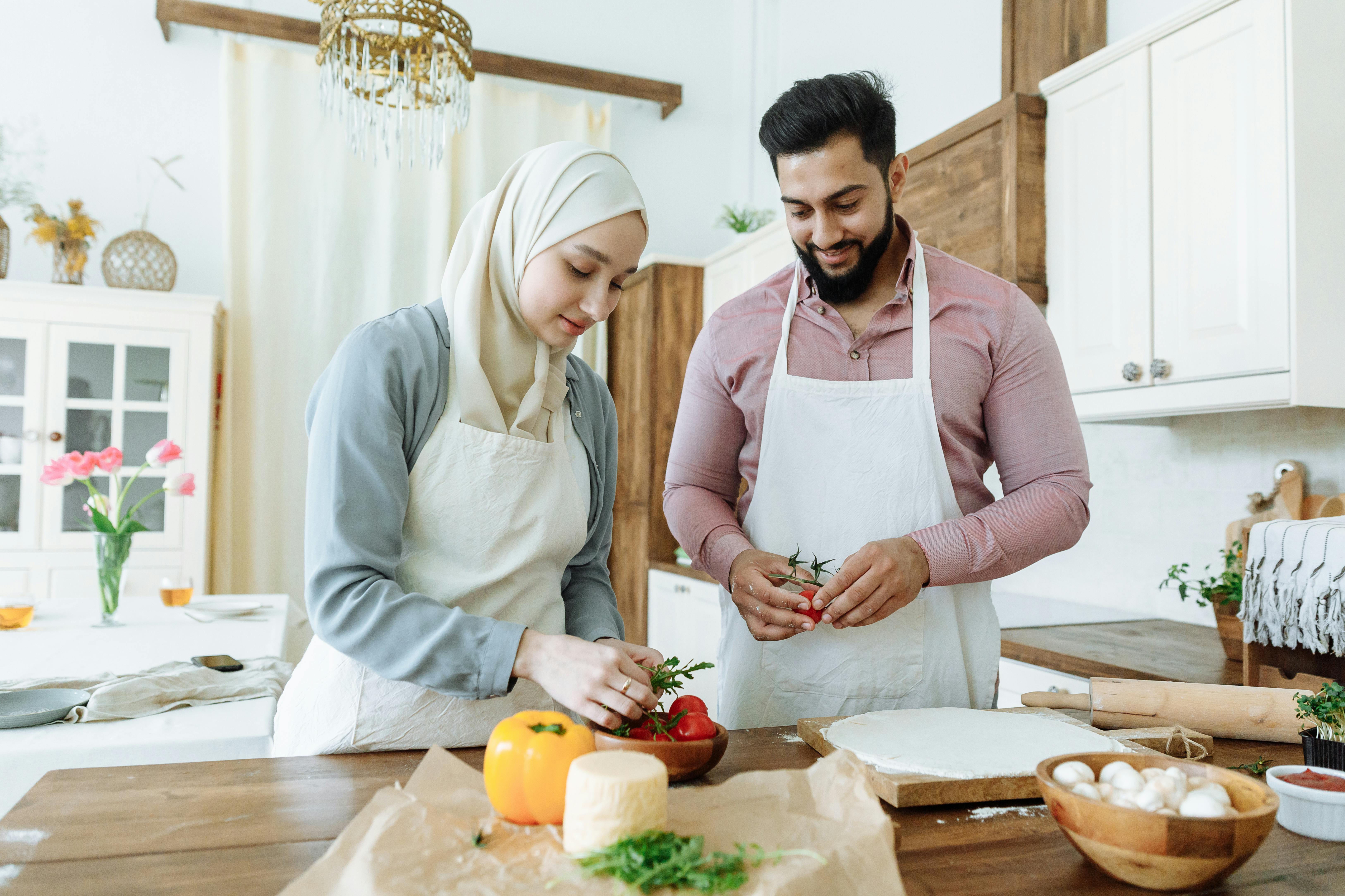 A Romantic Couple in the Kitchen · Free Stock Photo