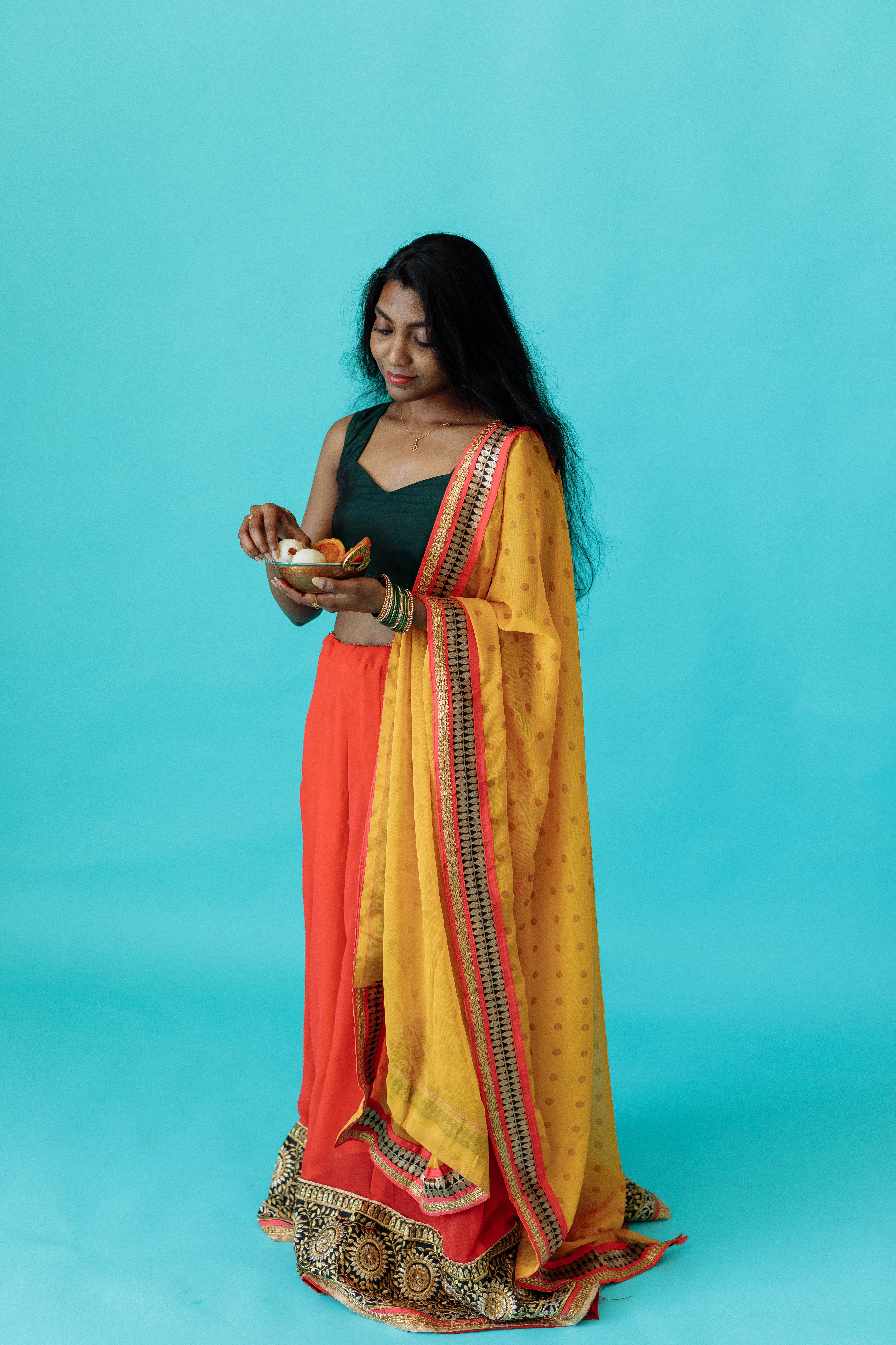 A Beautiful Woman Wearing Sari · Free Stock Photo