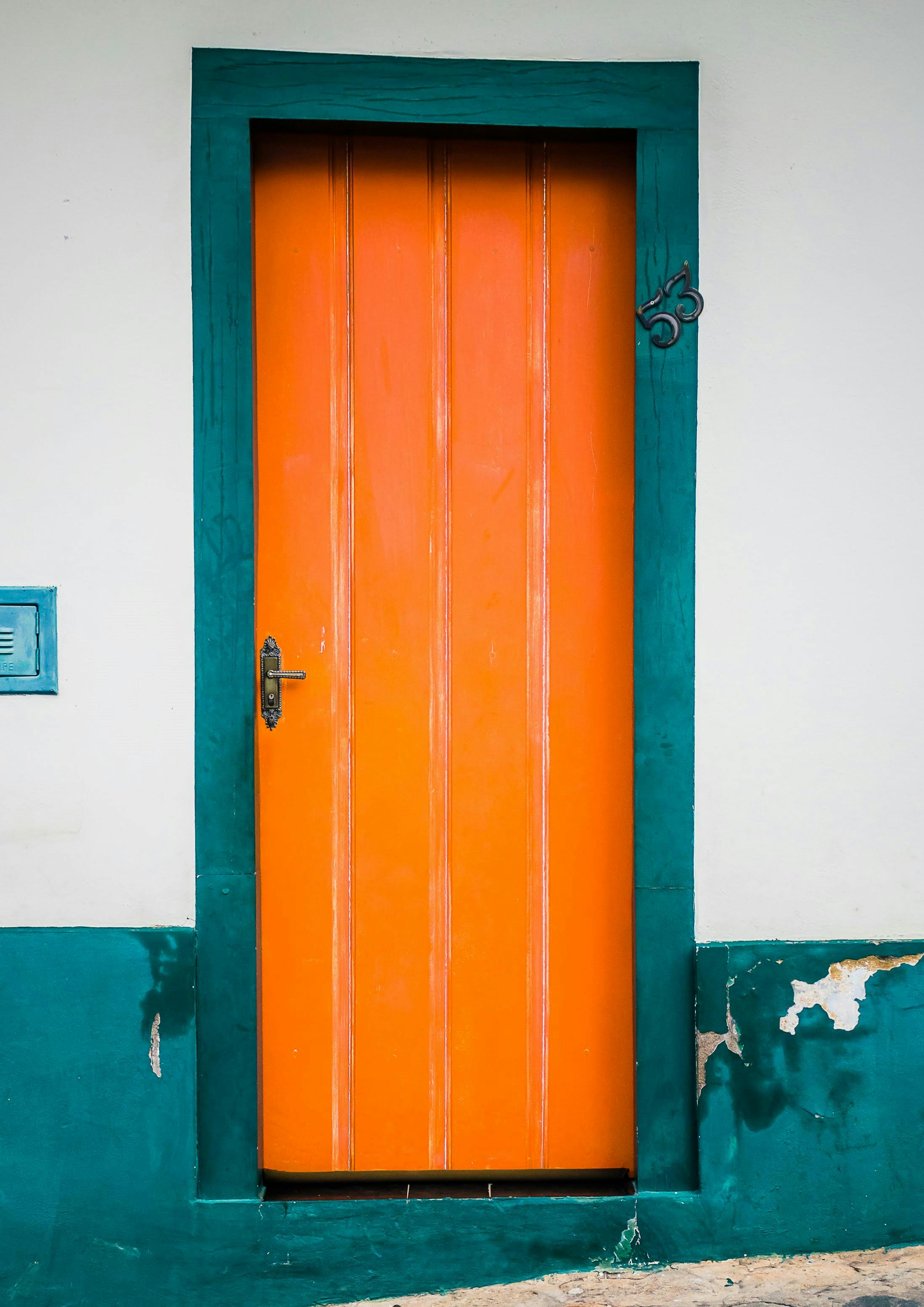 Photo of an Orange Wooden Door · Free Stock Photo