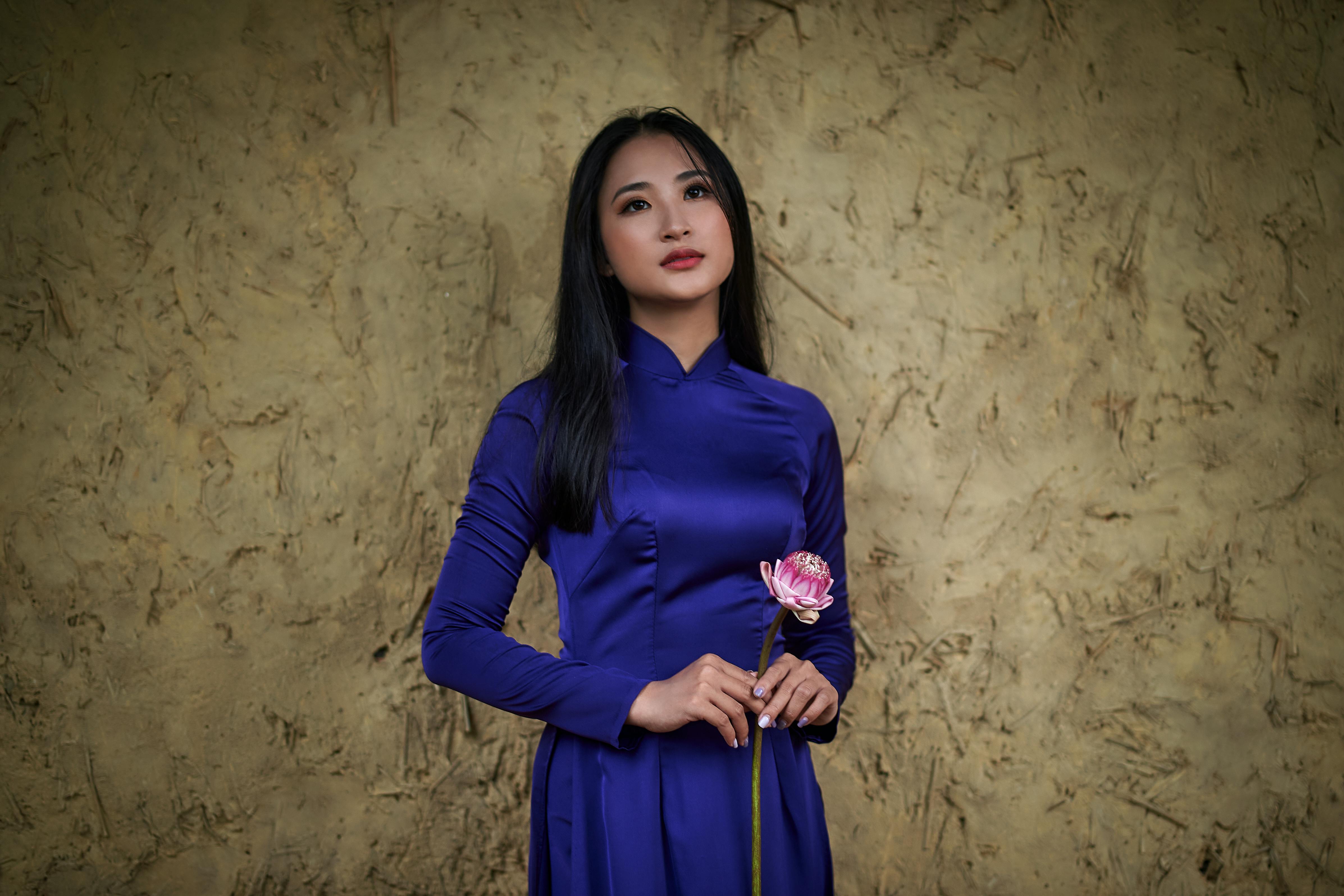 A Woman in Blue Long Sleeve Dress · Free Stock Photo