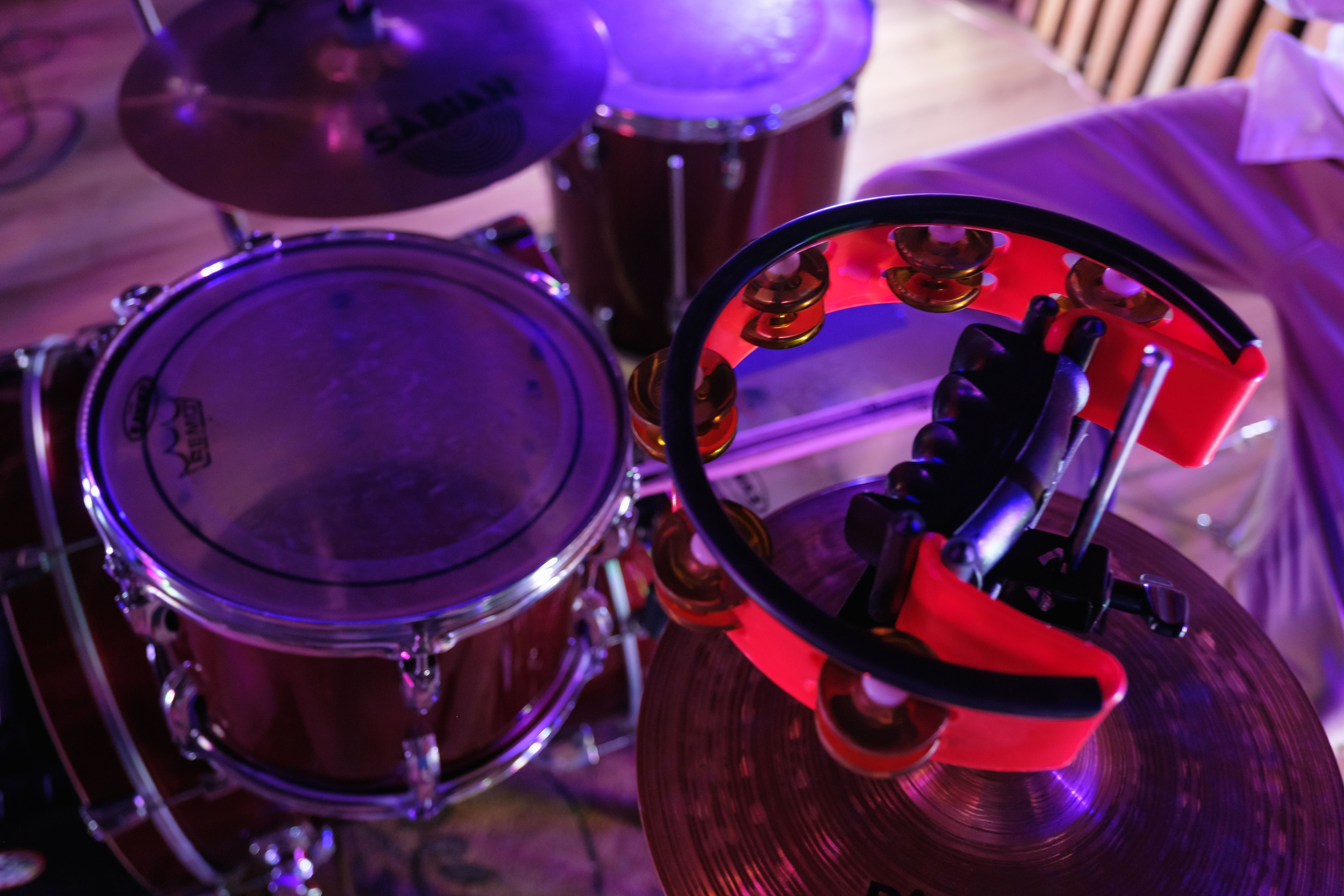 High Angle Shot of Drum Set · Free Stock Photo