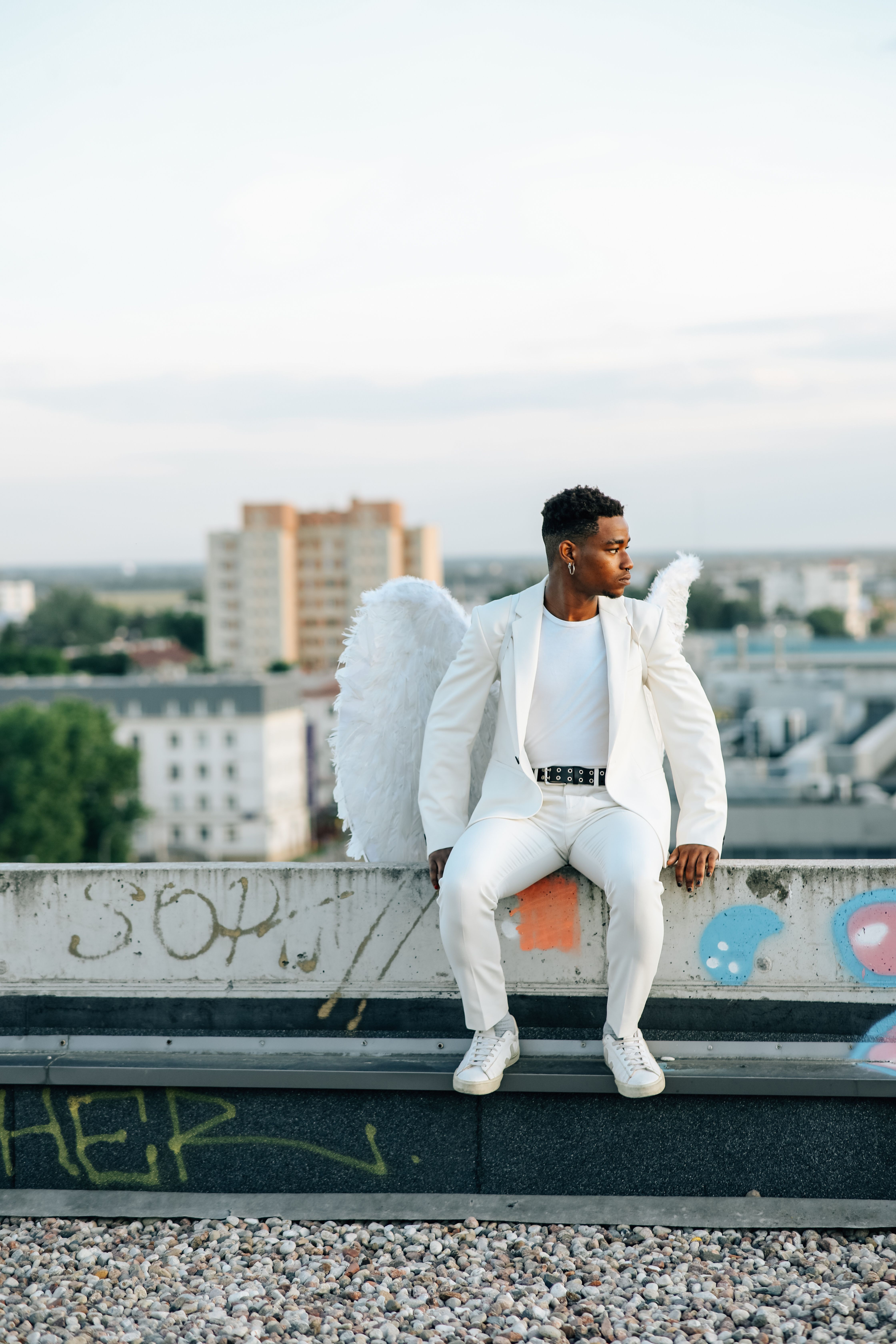 A Man Wearing an Angel Costume · Free Stock Photo