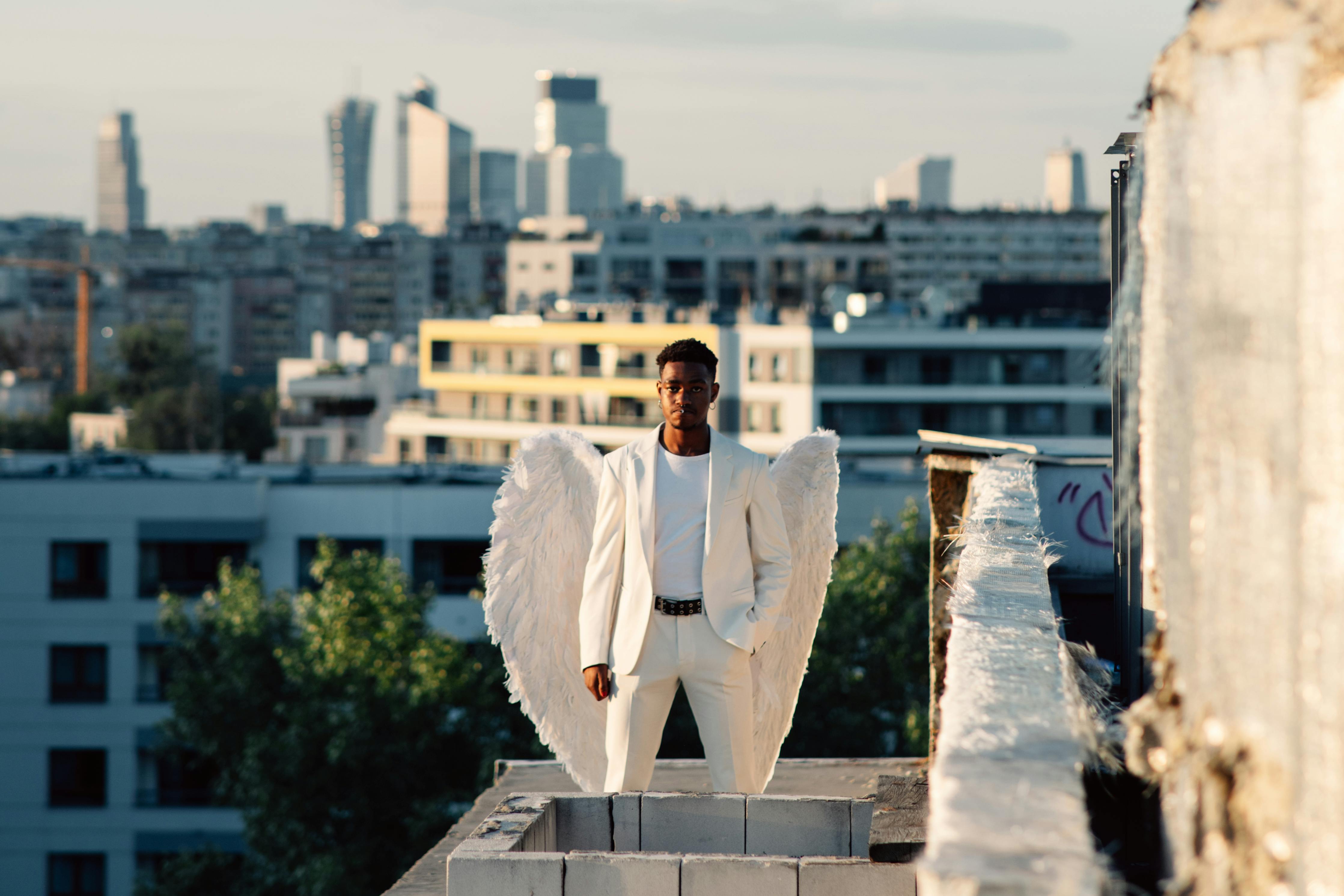 A Man Wearing an Angel Costume · Free Stock Photo