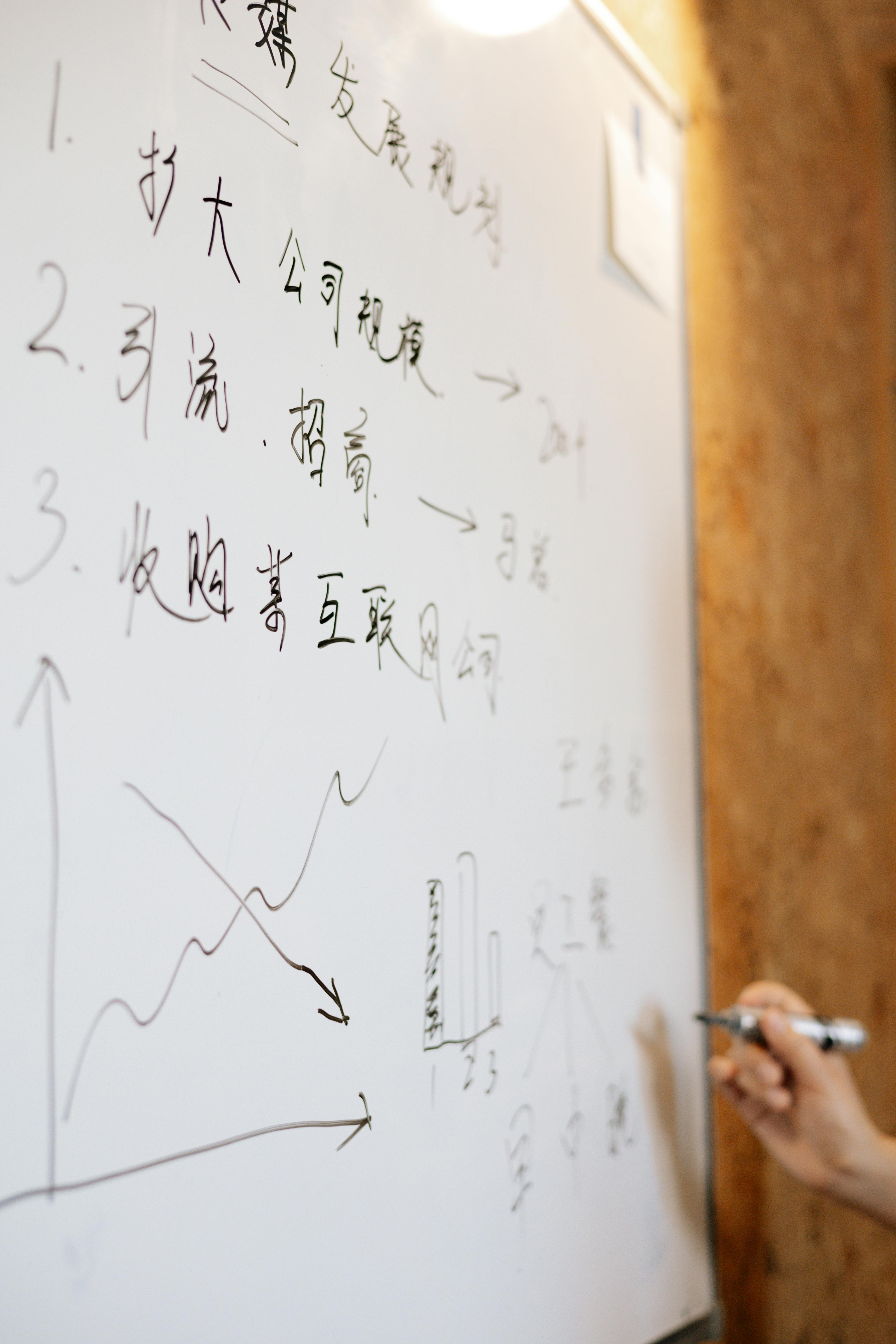 Man Drawing on Board with Marker · Free Stock Photo