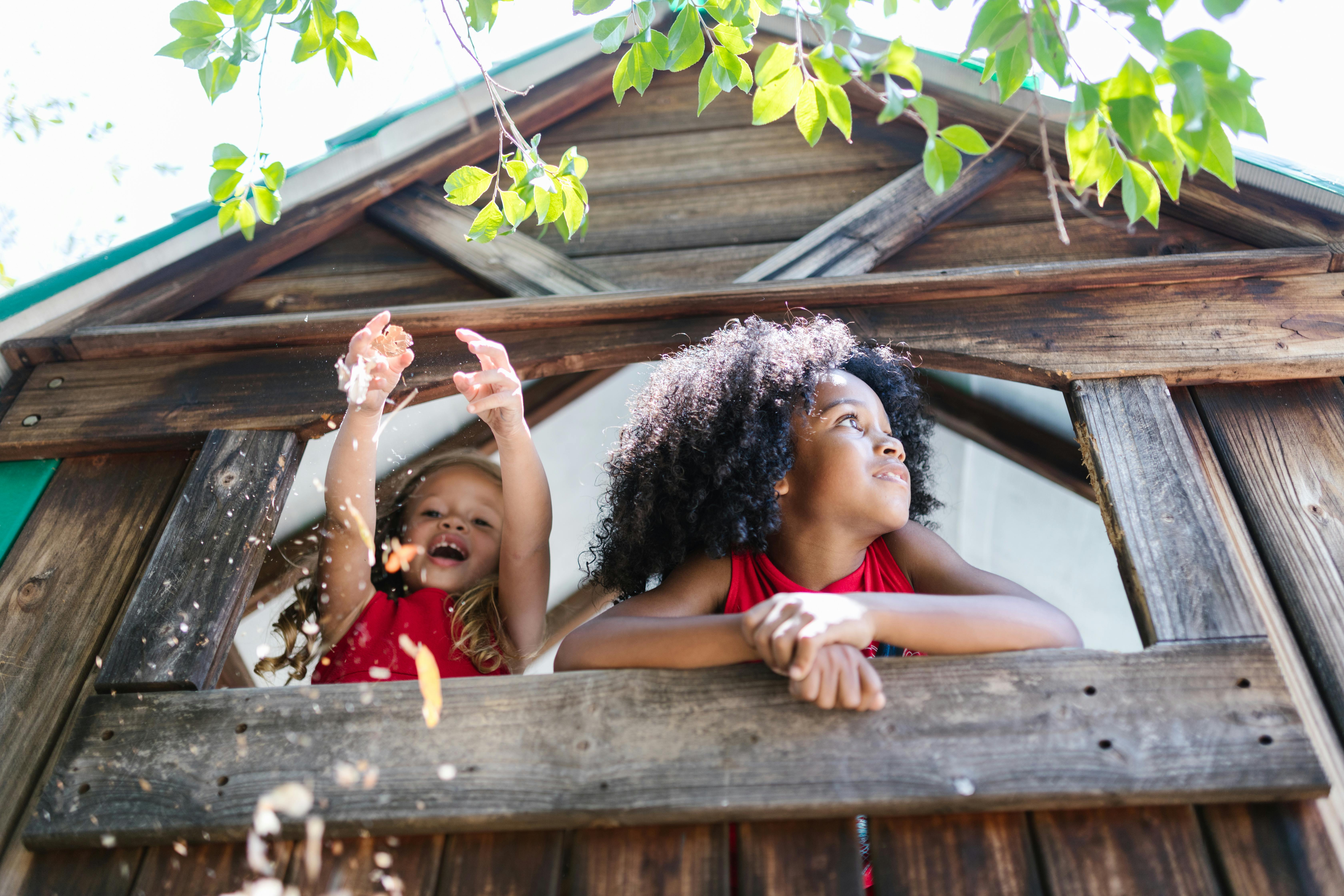 Girls Spending Time at a Tree House · Free Stock Photo
