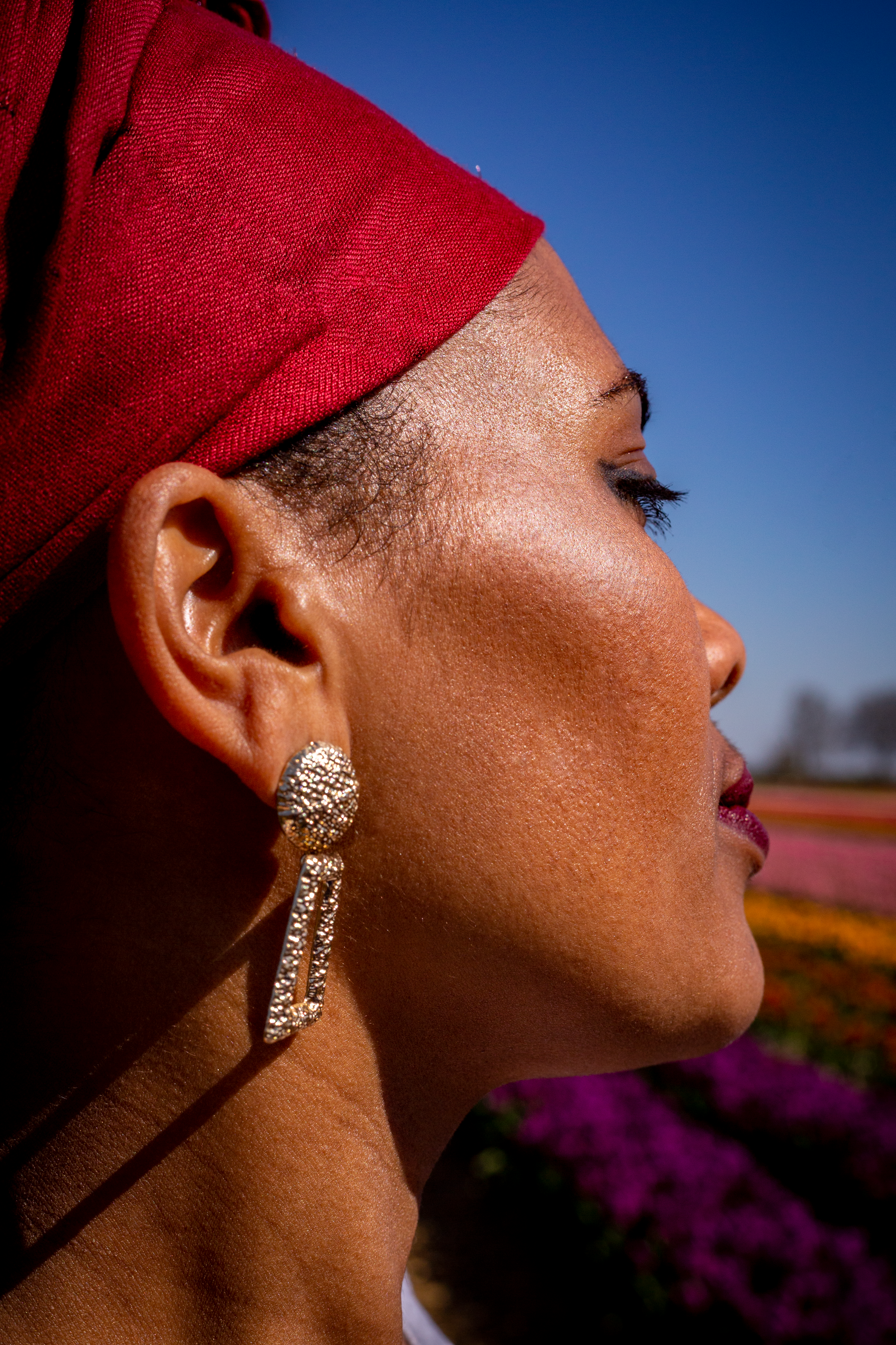 Woman Wearing a Red Headscarf · Free Stock Photo
