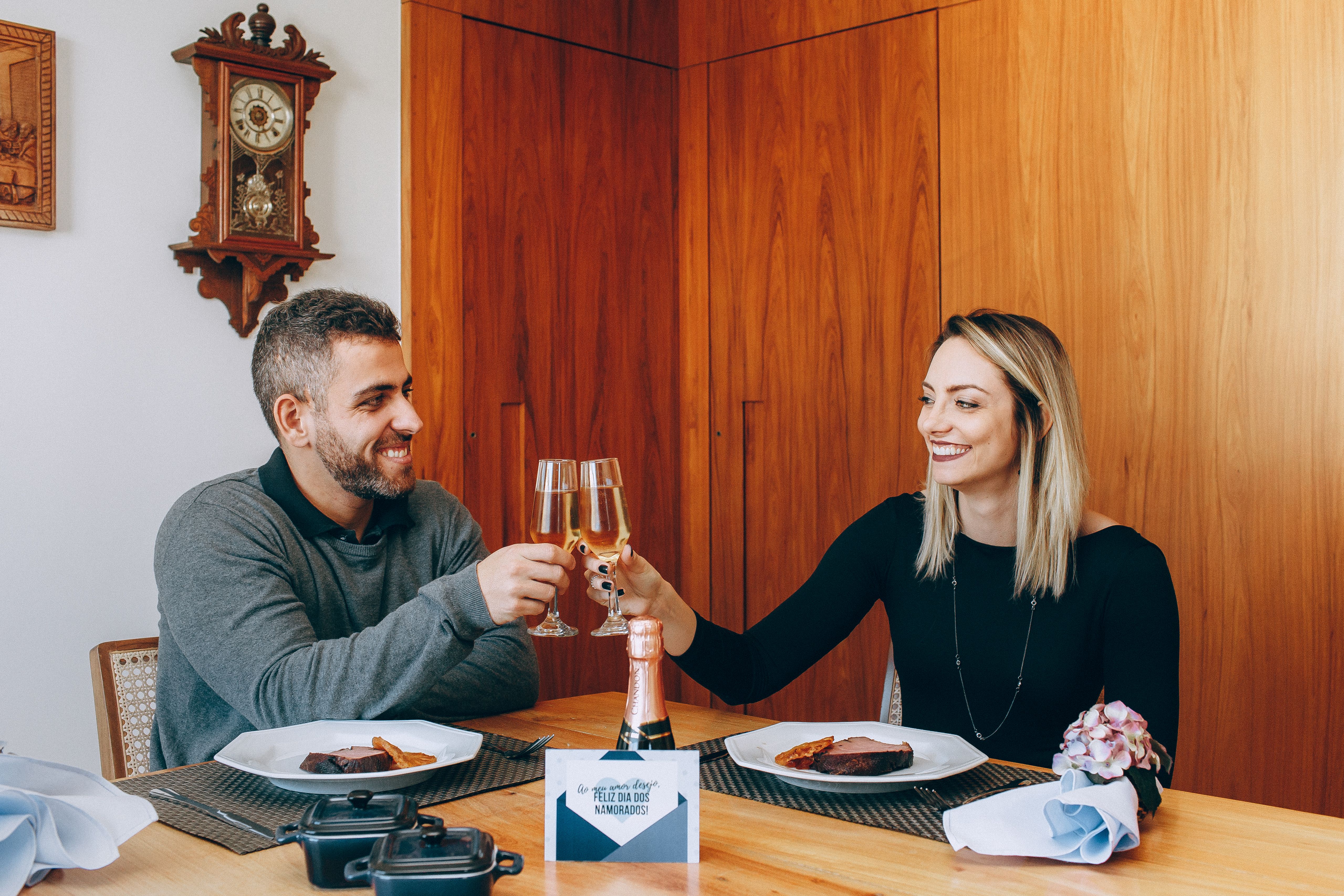 Man and Woman Having a Toast · Free Stock Photo