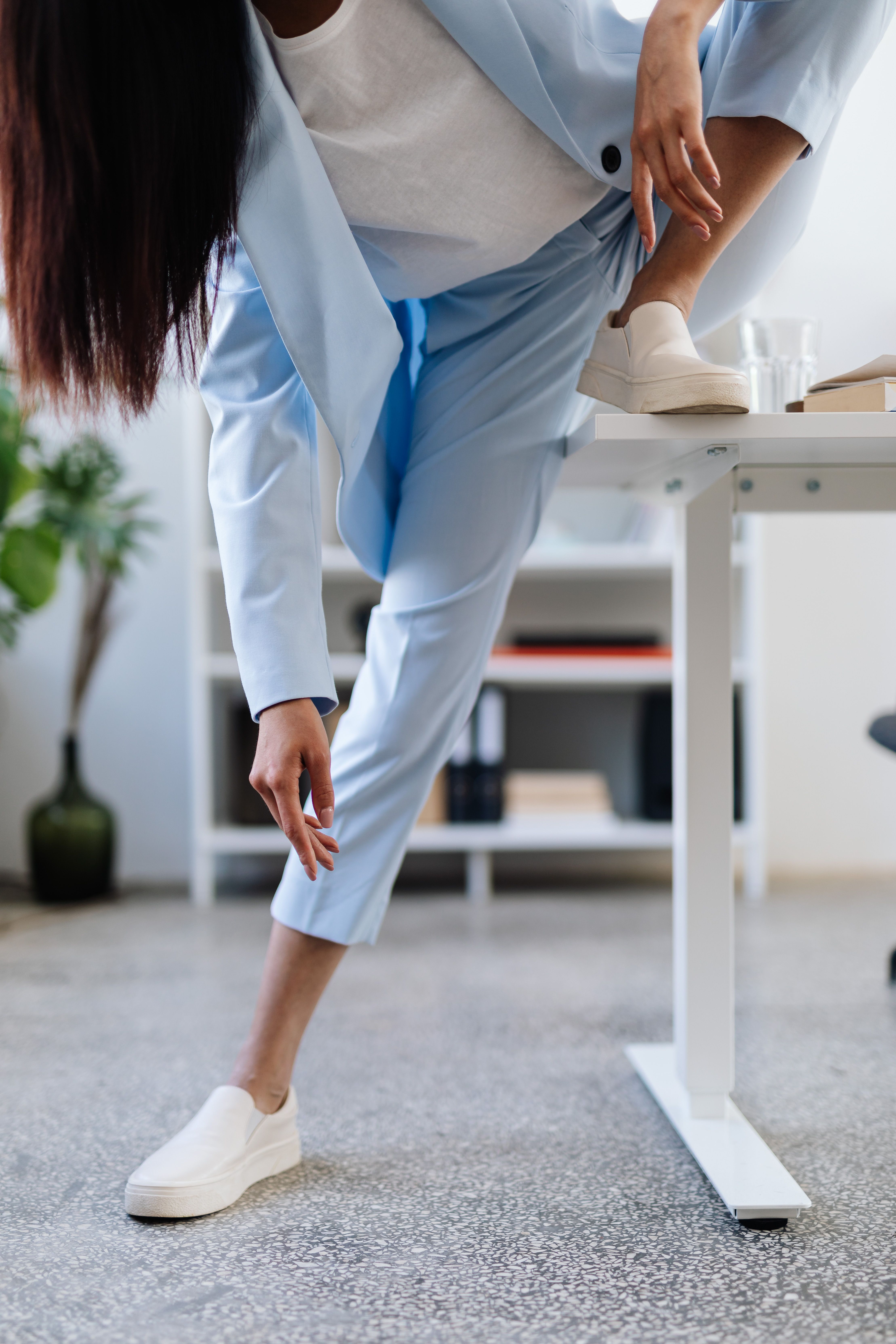 Exercise Movement Physical Activity Break At Office Desk Photos ...