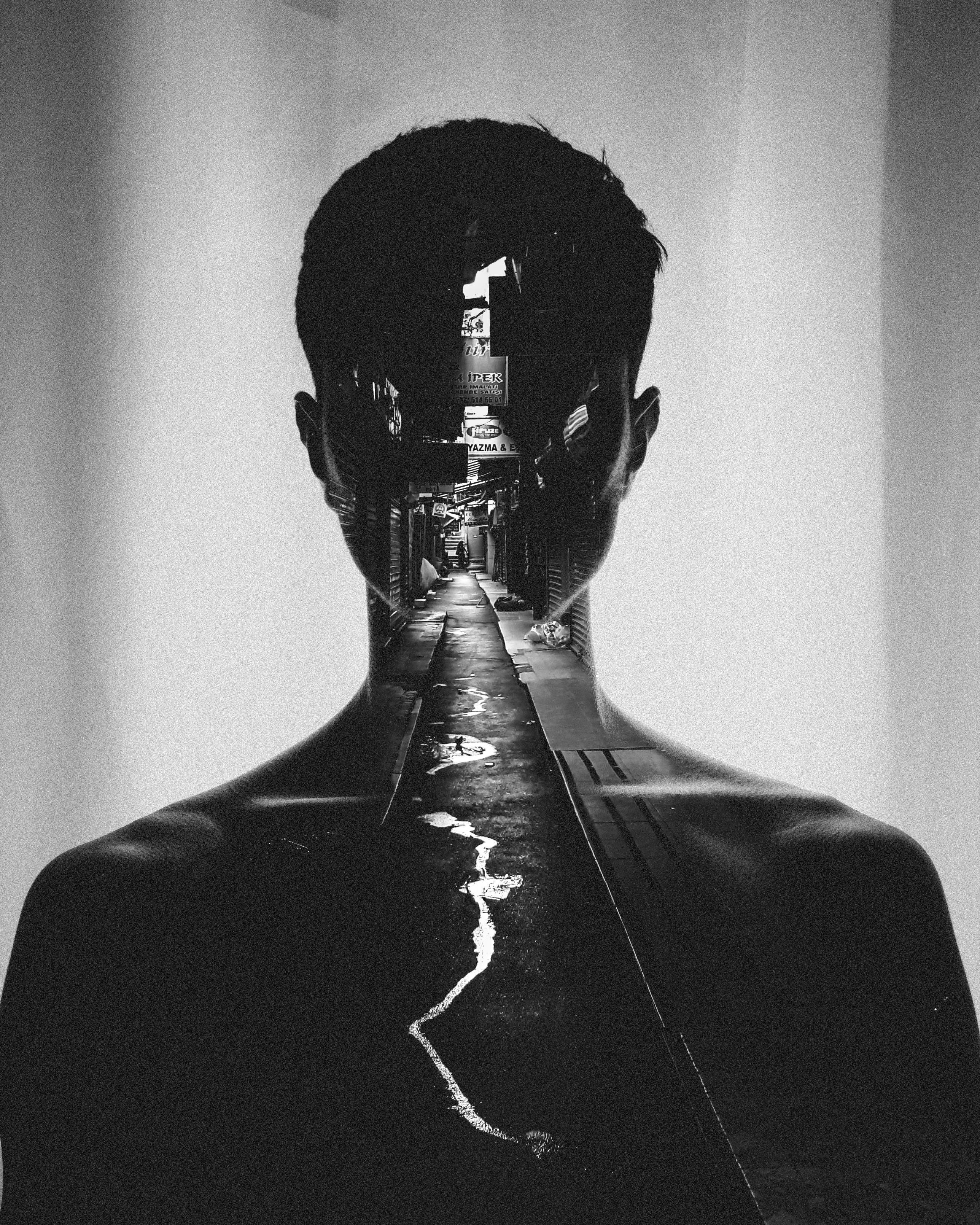 Double Exposure of a City and People Walking · Free Stock Photo