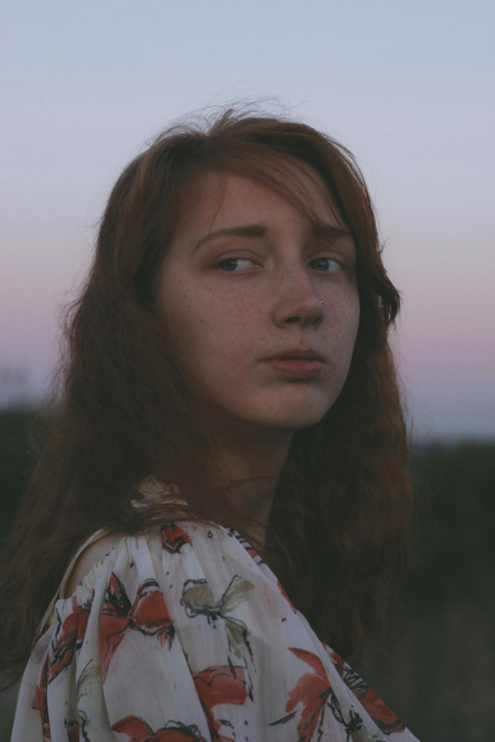 Woman Face at Dusk · Free Stock Photo