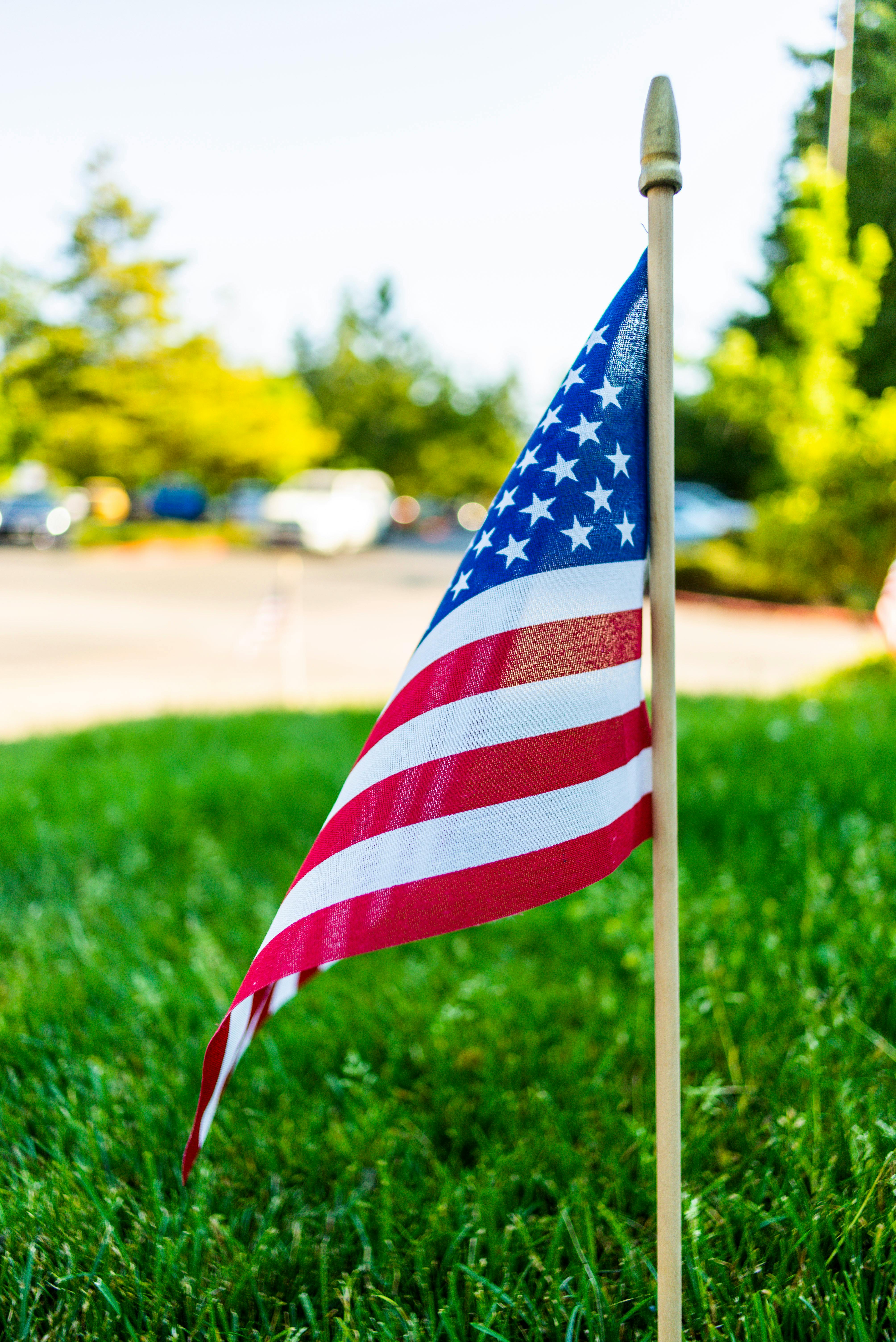 American Flag on Grass · Free Stock Photo