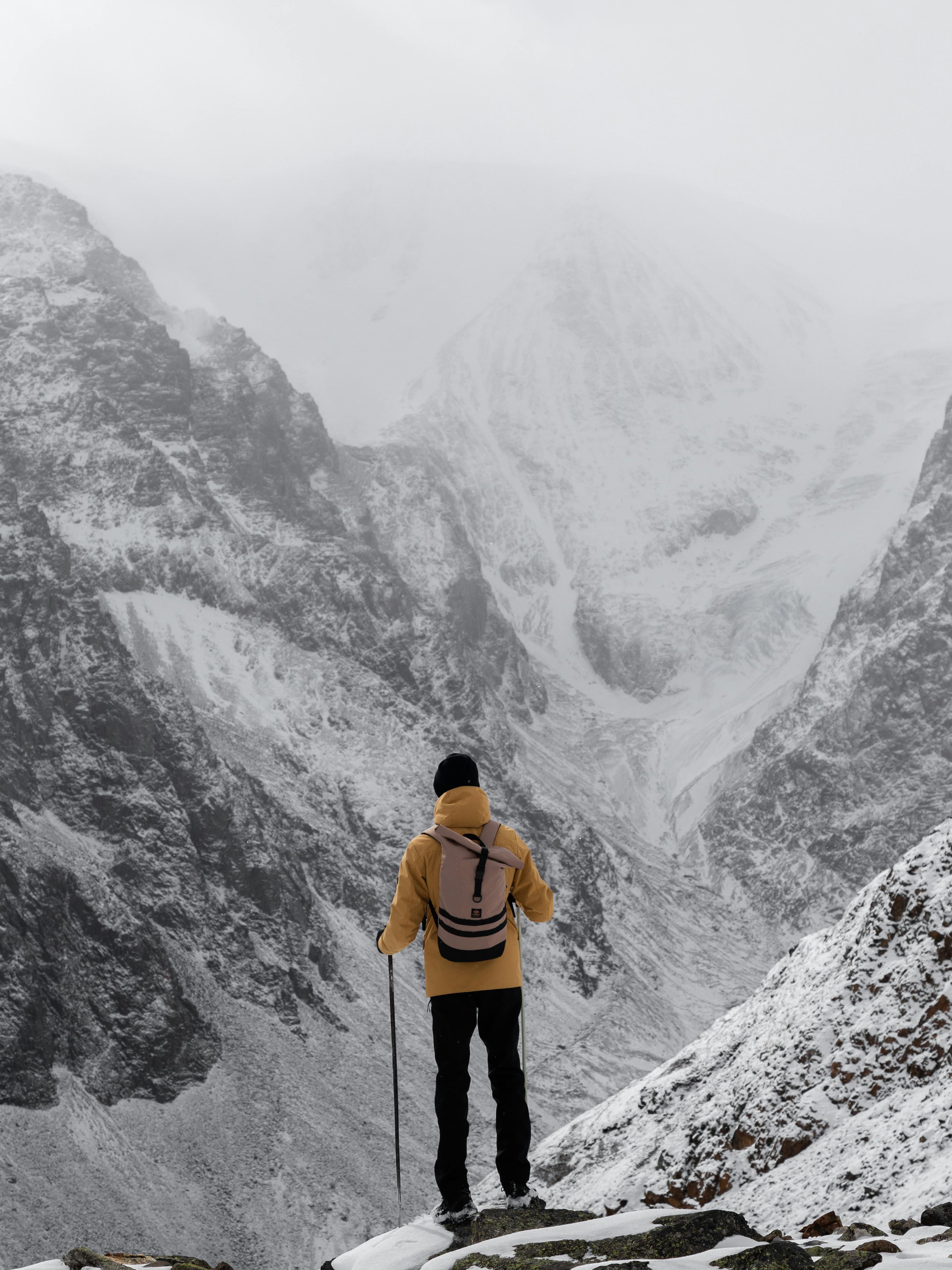 Man Standing on Cliff Near Trees · Free Stock Photo