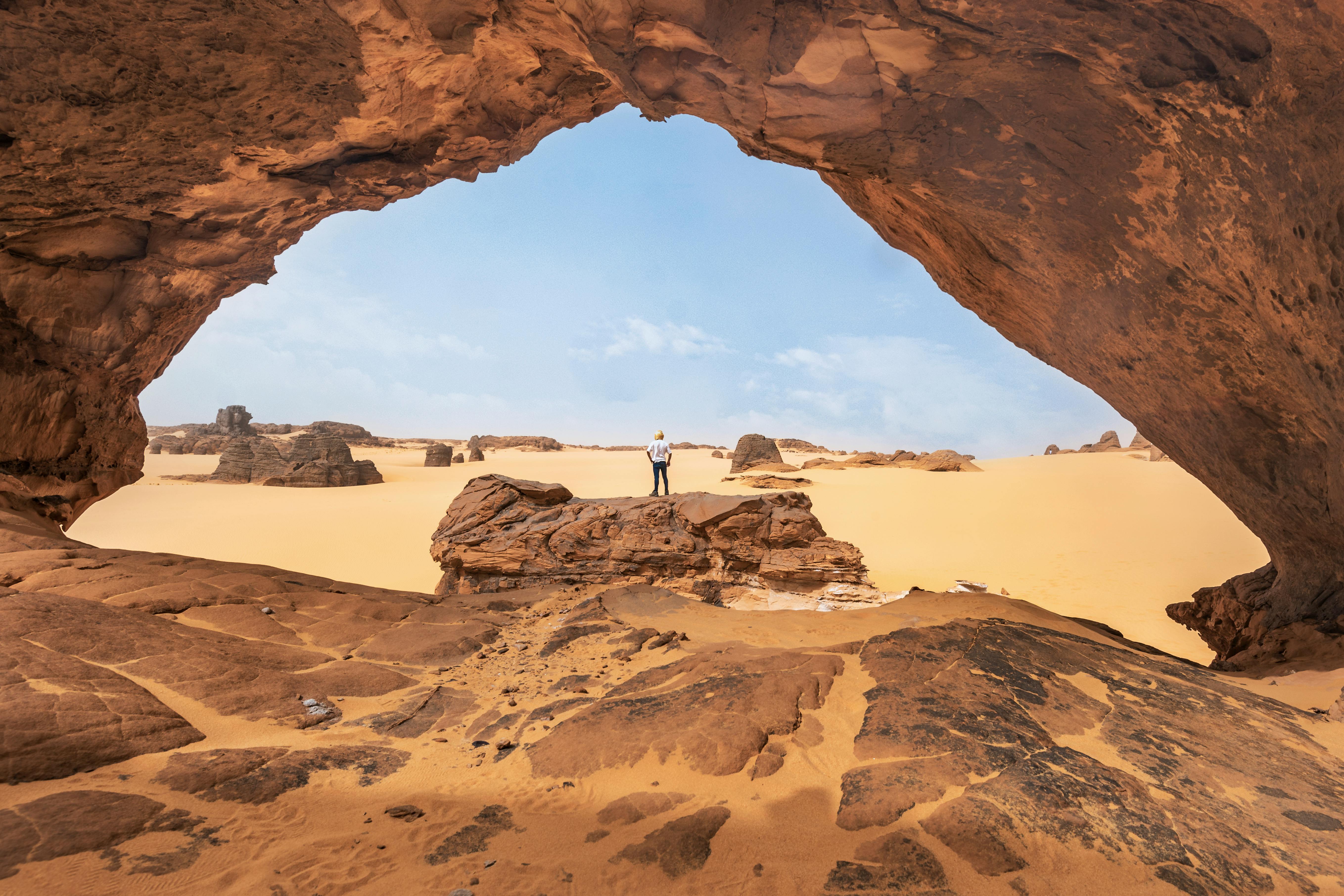 Long Shot of Person standing on a Desert · Free Stock Photo